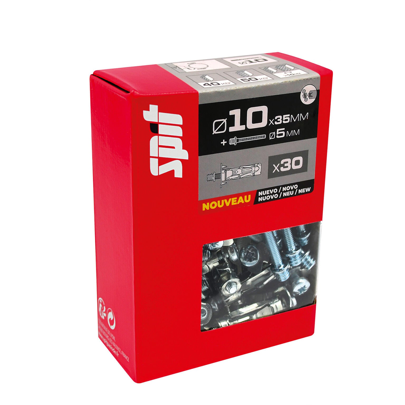 Cheville à expansion pour matériaux creux Diam.10 mm x 35 mm - SPIT ...