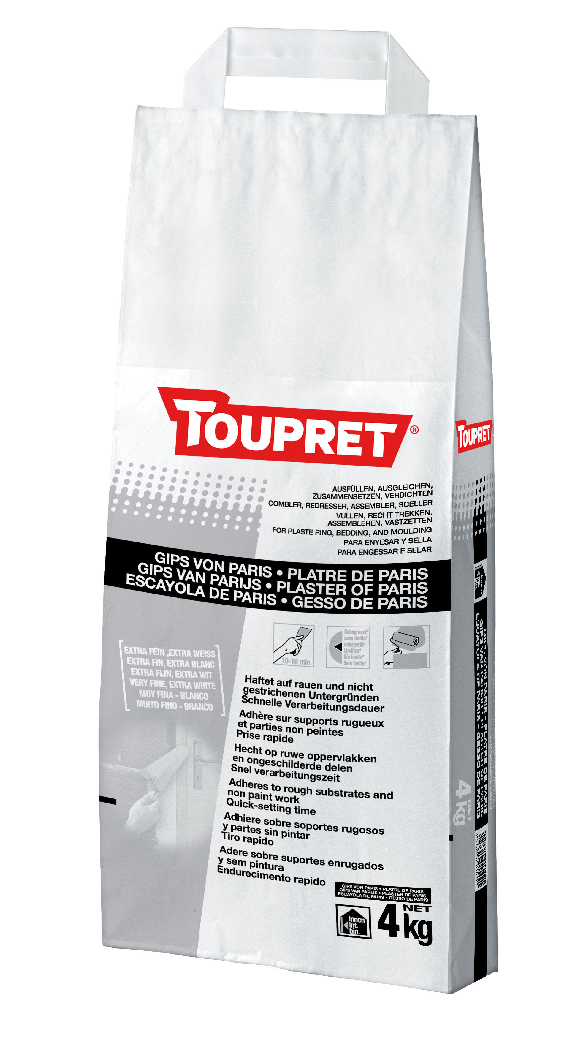 Plâtre fin de Paris en poudre intérieur 4 kg - TOUPRET | Bricoman