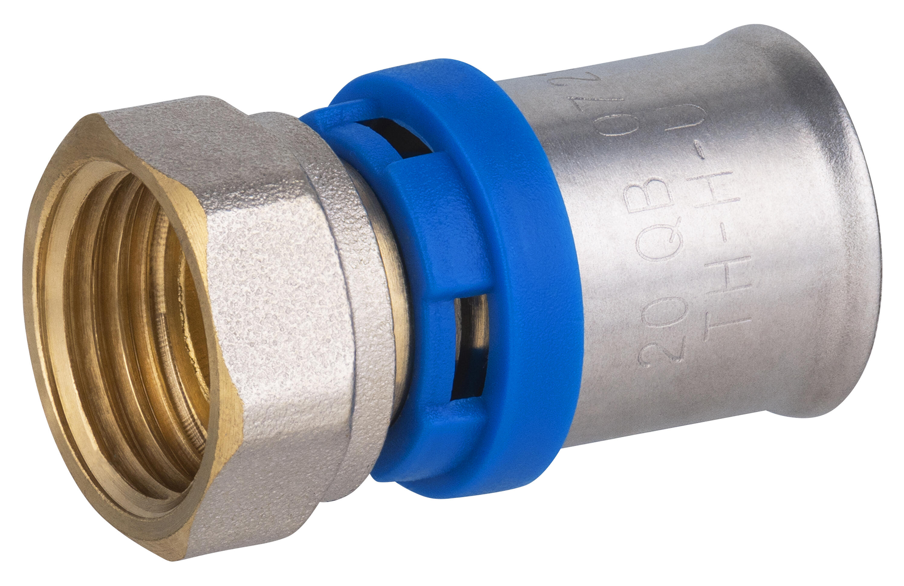 Raccord femelle écrou libre F.15x21(1/2'') multicouche à sertir Diam.20 mm | Bricoman