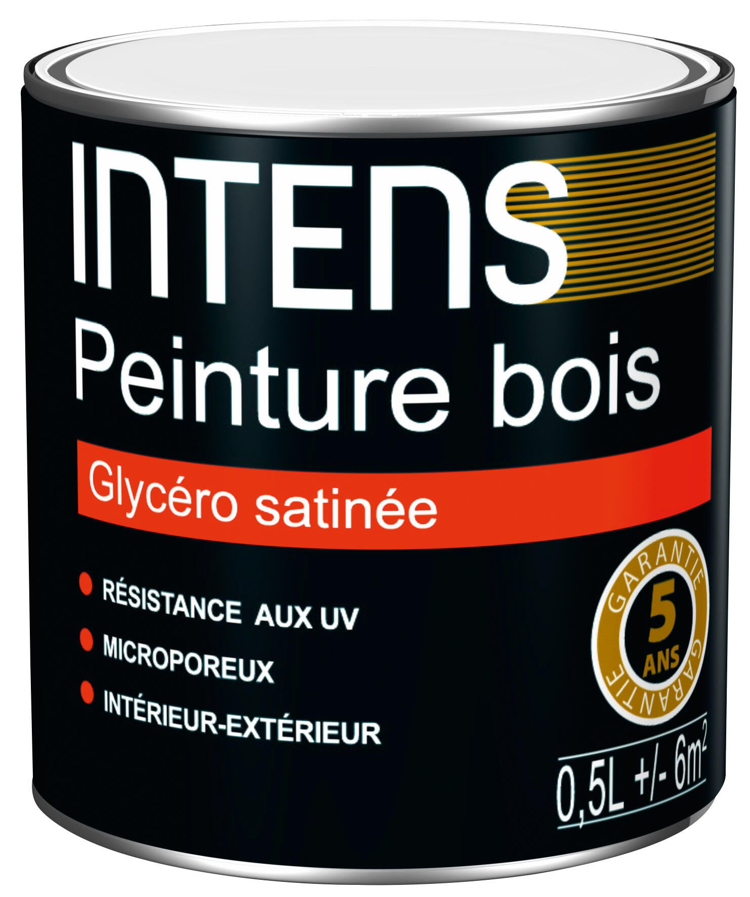 Peinture bois glycéro satinée blanc 0,5 L - INTENS | Bricoman