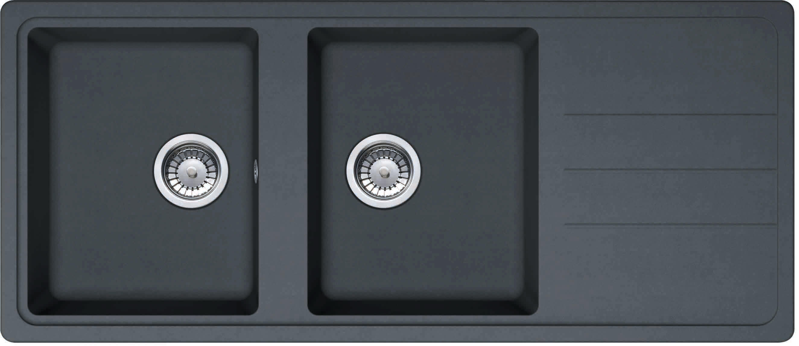 Evier à encastrer Graphite 2 cuves en Minéralite - "Janus" FRANKE ...