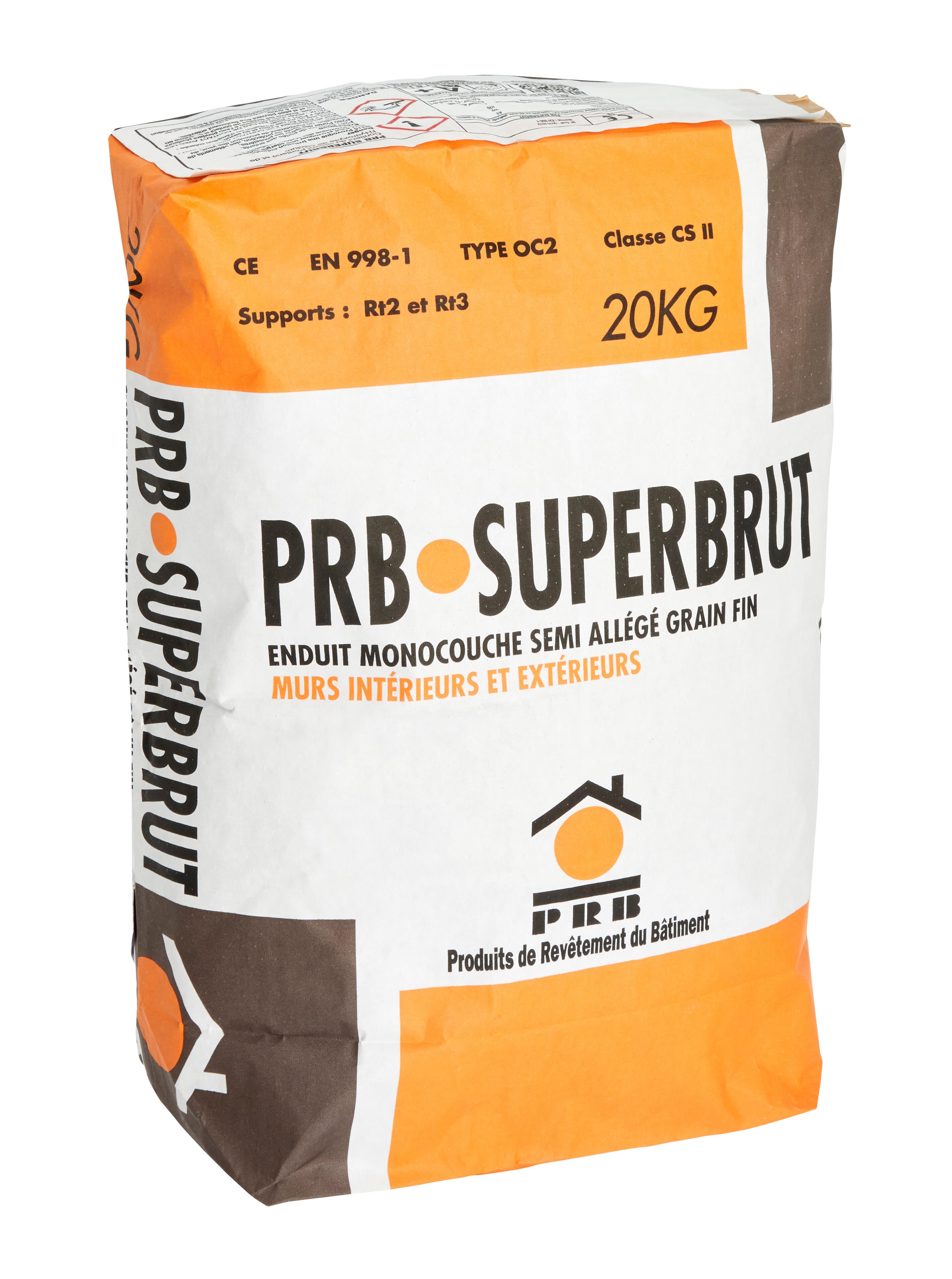 PRB SUPERBRUT - Enduit monocouche semi allégé grain fin Guérande - 20 ...