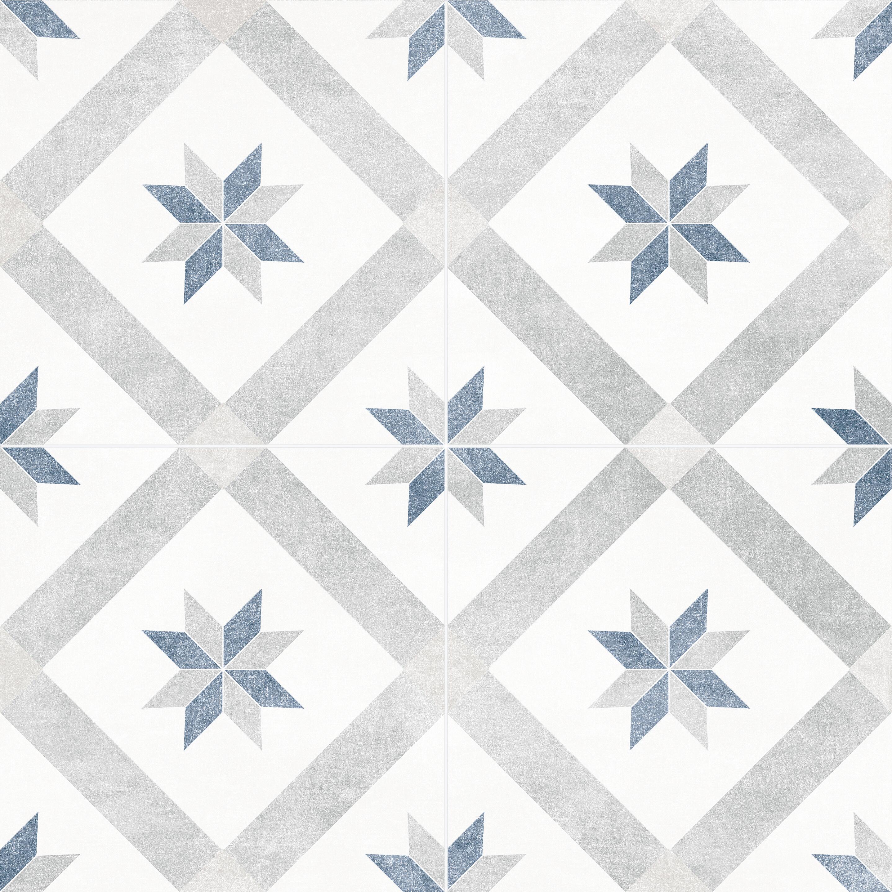 Carrelage sol intérieur effet carreau de ciment l.45x L.45cm - Theresa ...