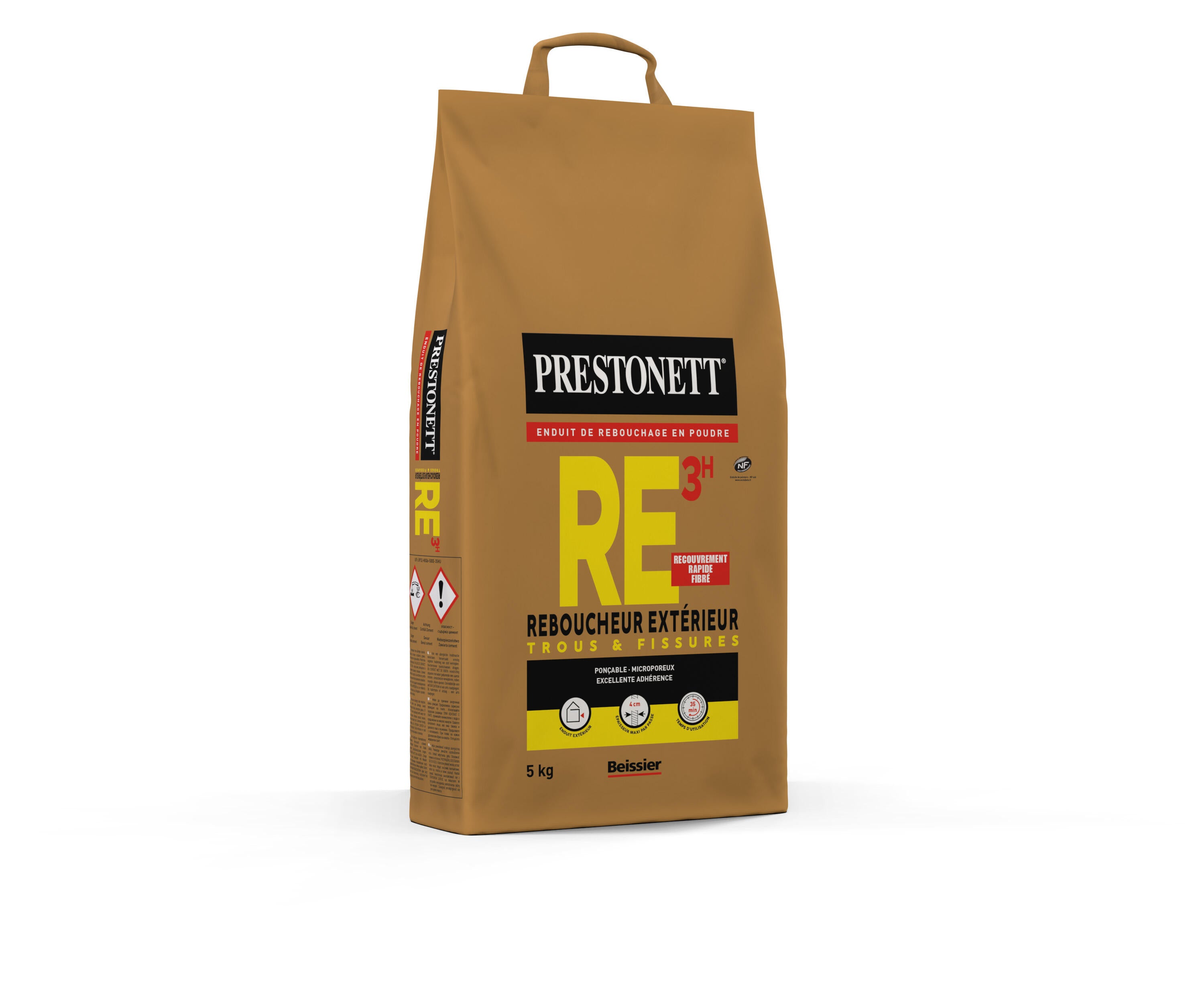 Enduit de rebouchage en poudre séchage rapide extérieur 5 kg - RE 3H ...