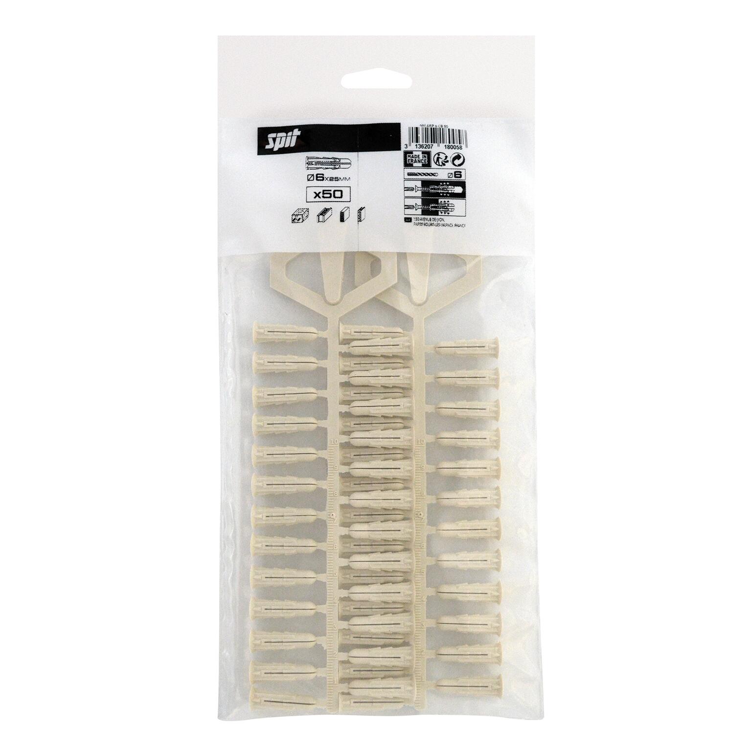 Cheville arpon multi-matériaux Diam.6 mm x 25 mm - SPIT (lot de 50 ...