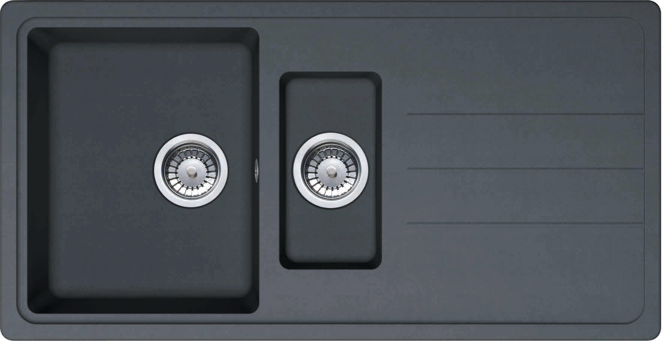 Evier à encastrer Graphite 1 cuve 1/2 en Minéralite - "Janus" FRANKE ...