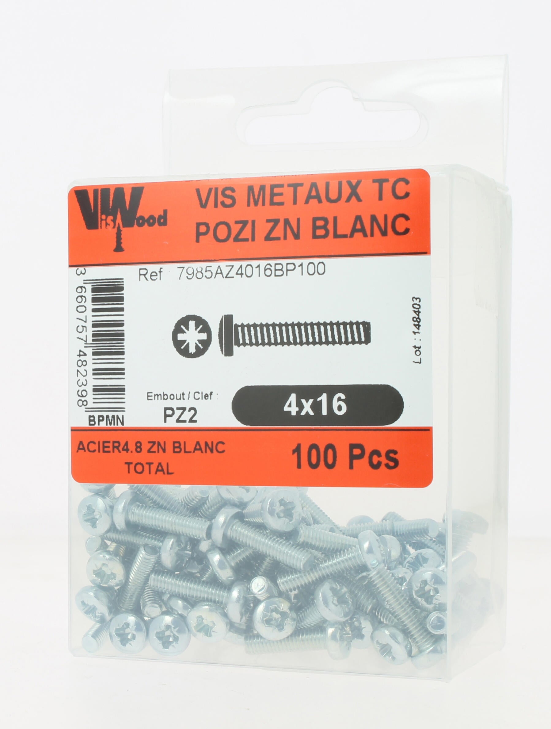 Vis métal Diam.4 mm tête cylindrique Boîte de 100 - VISWOOD | Bricoman