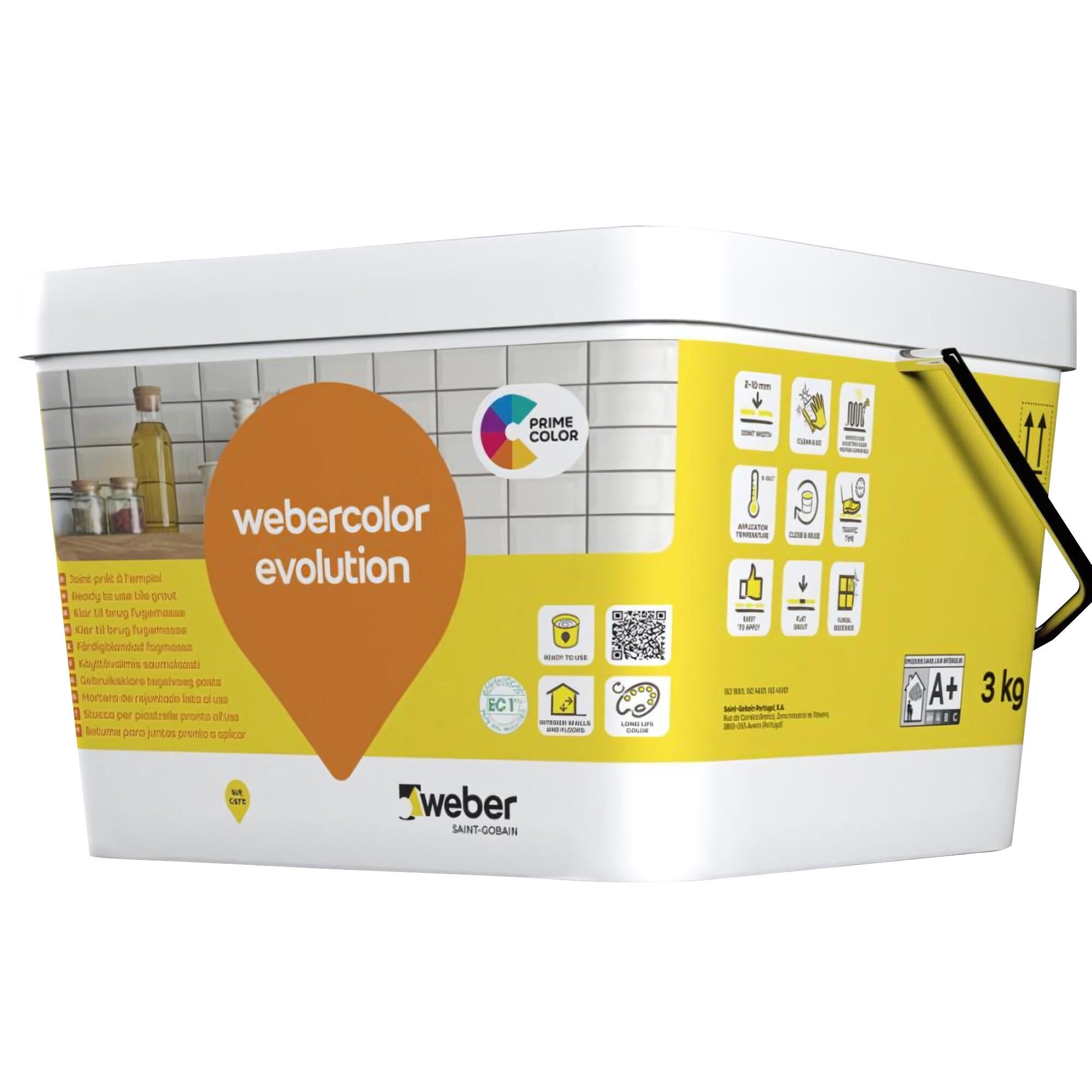 Joint carrelage Webercolor Evolution Noir - Seau de 3kg WEBER | Bricoman