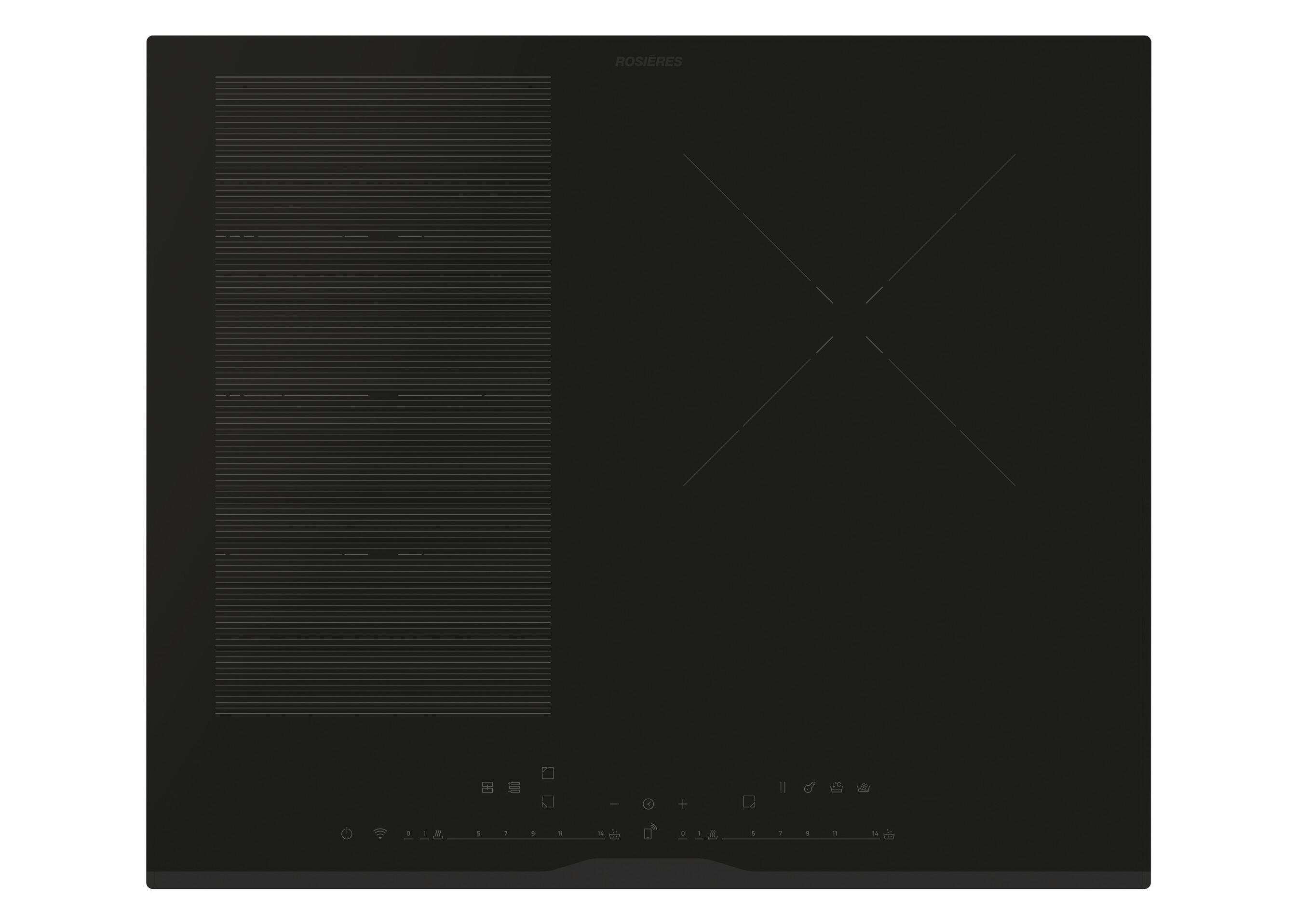 Table induction 3 foyers FULLZONE ROSIERES RIF63DCS NOIR | Leroy Merlin