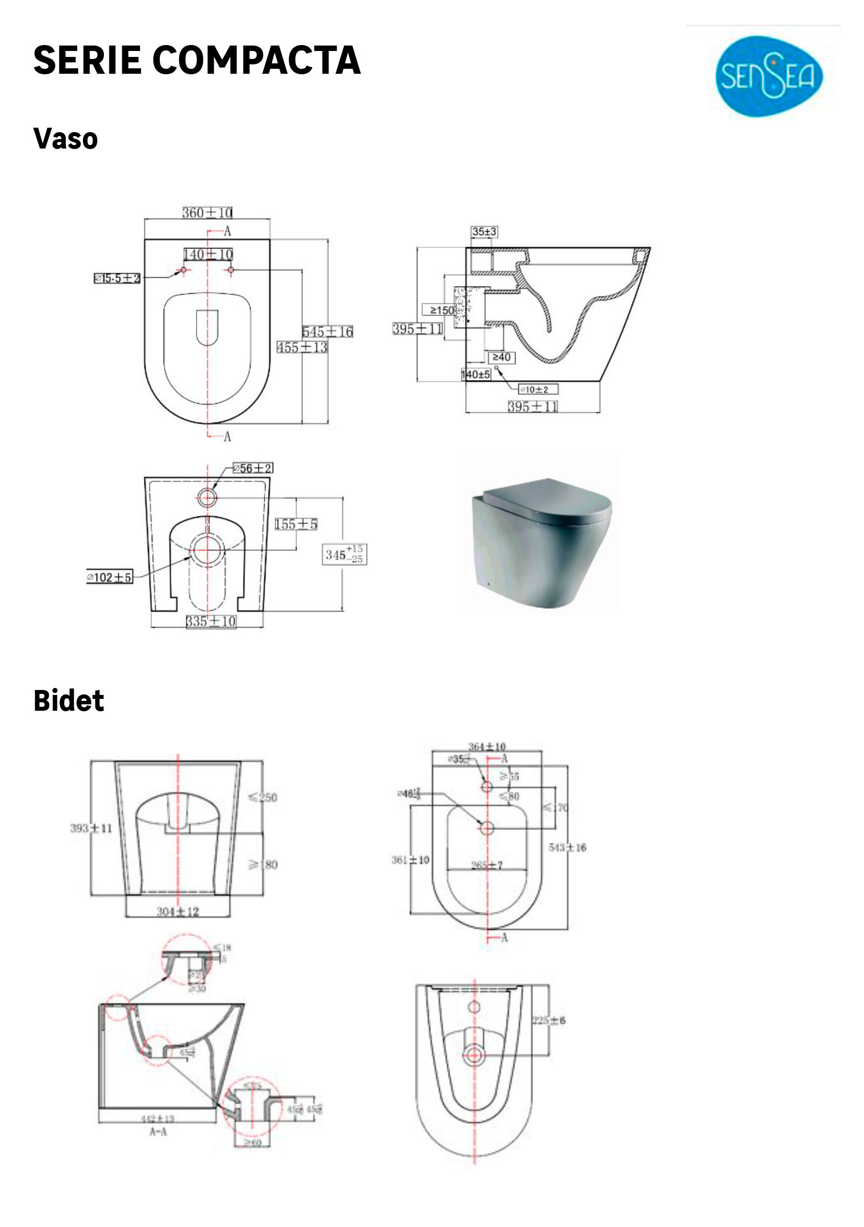 Bidé SENSEA Compacta blanco | Leroy Merlin