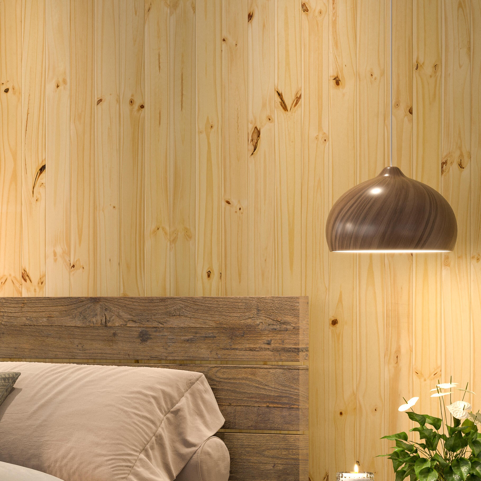 Revestimiento de pared de madera estilo rústico de 9,5 x 200 x 0,95 cm ...