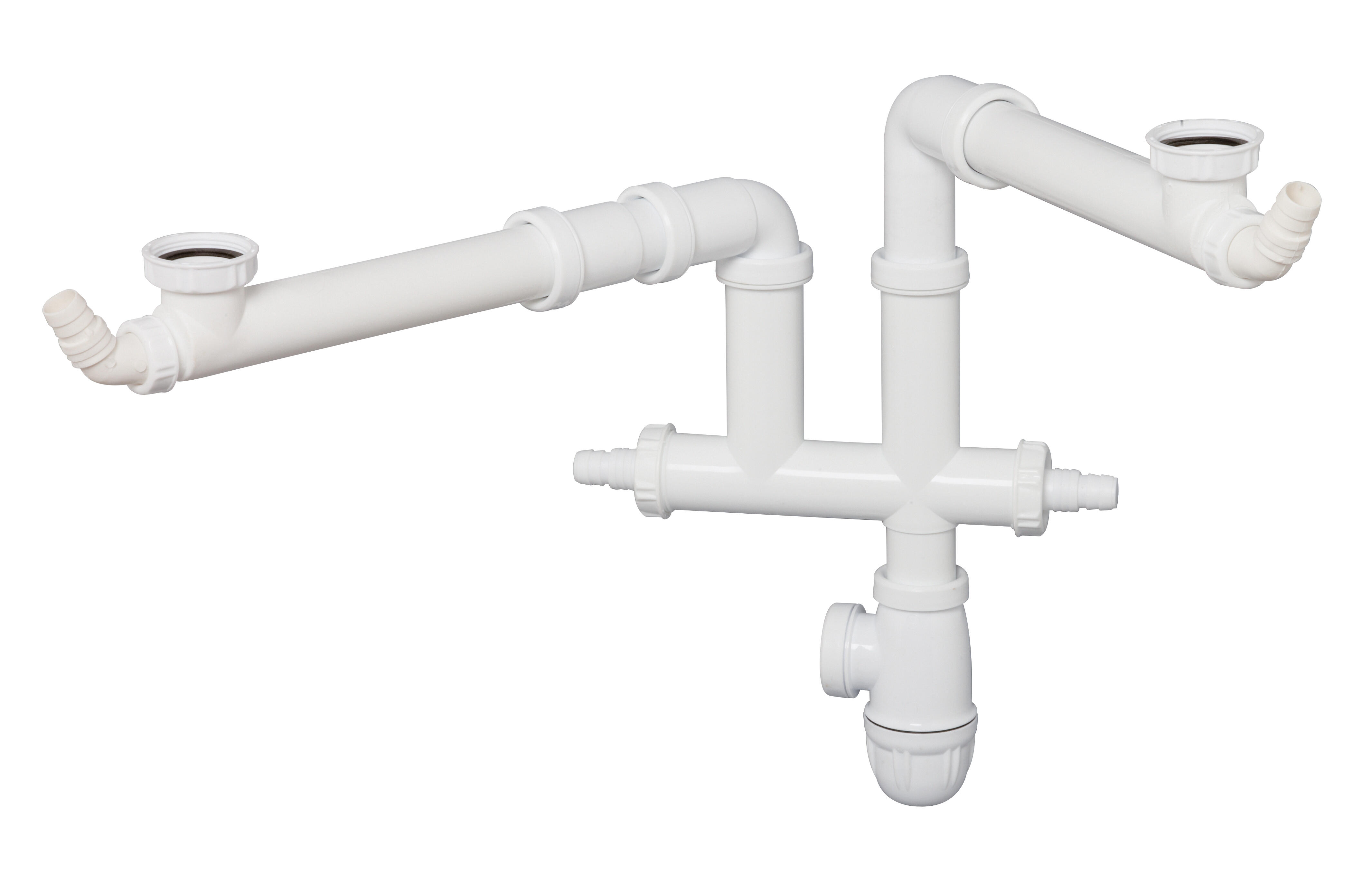 Siphon avec tubulure réglable pour évier 2 cuves Diam.40 mm gain de ...