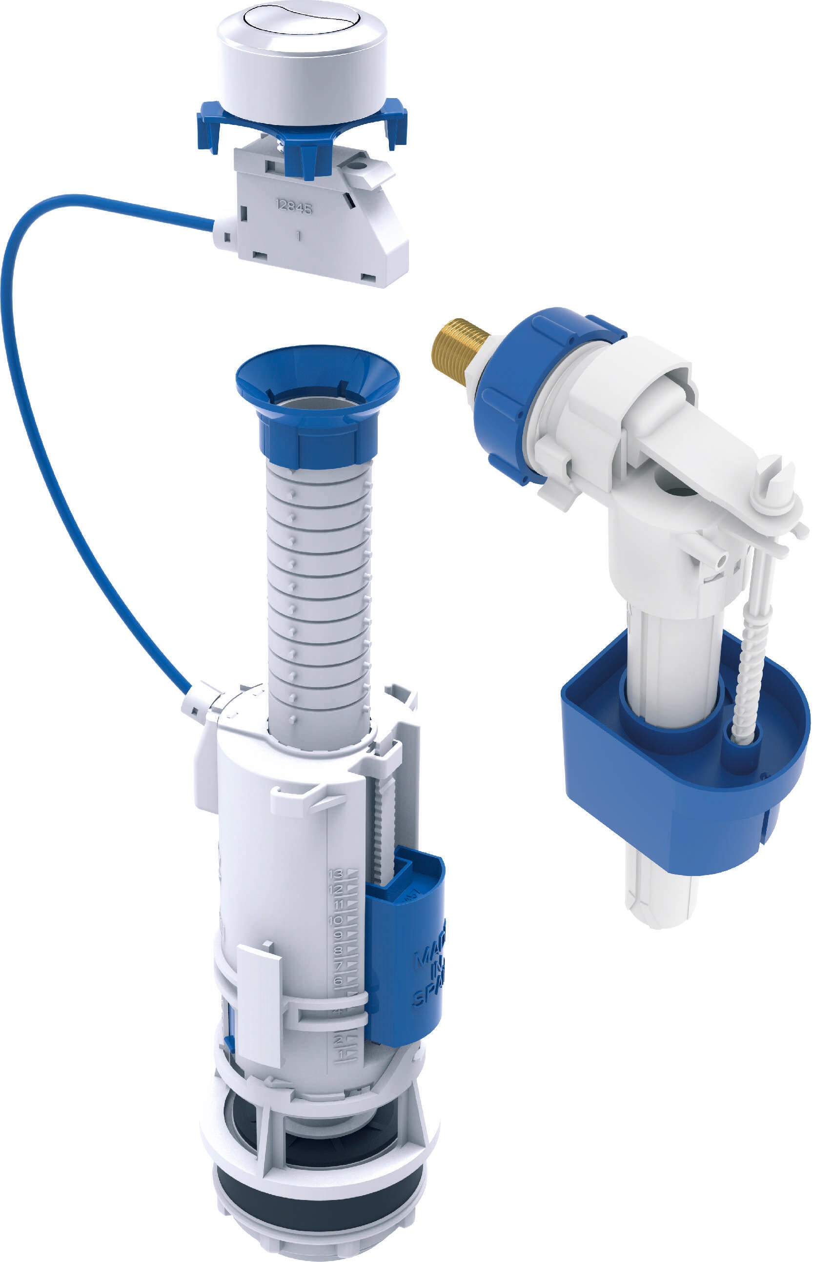 Mécanisme WC 3/6 litres à câble avec robinet flotteur NF | Bricoman