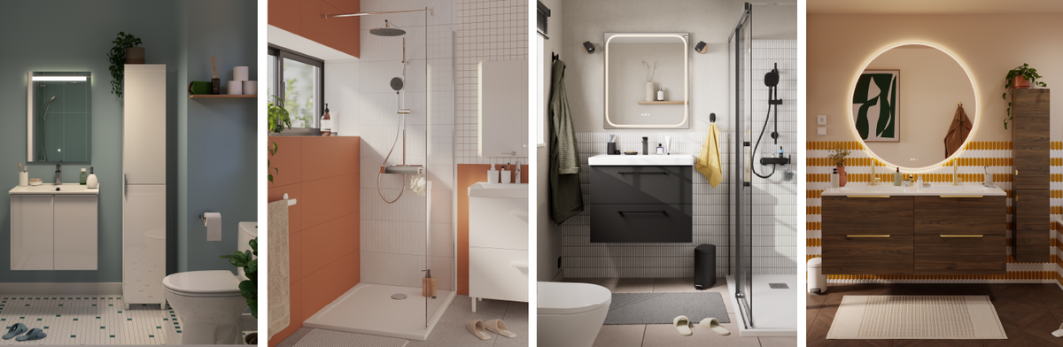 Verre porte de douche, angle carré chromé, L.190 cm x l.80 cm ...