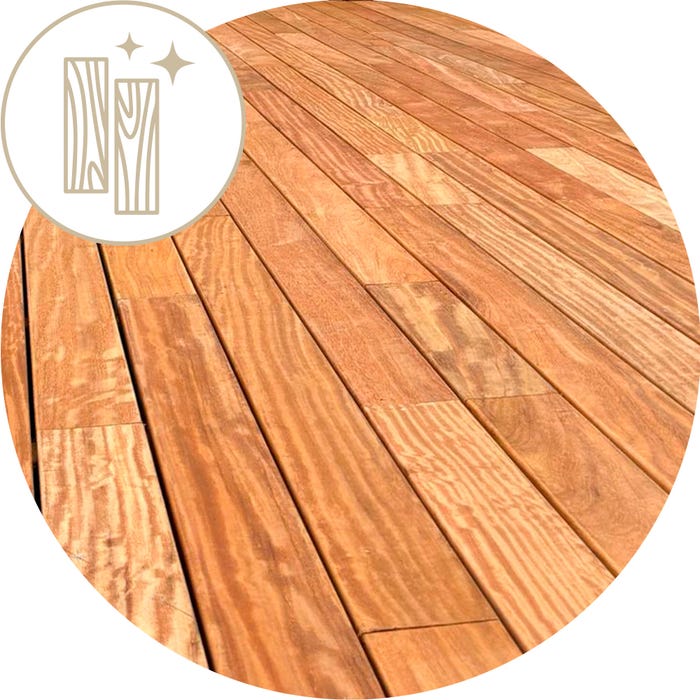 Pack 5 lamas madera tropical Cumaru 14.5 x 125 cm y 21 mm marrón clase ...