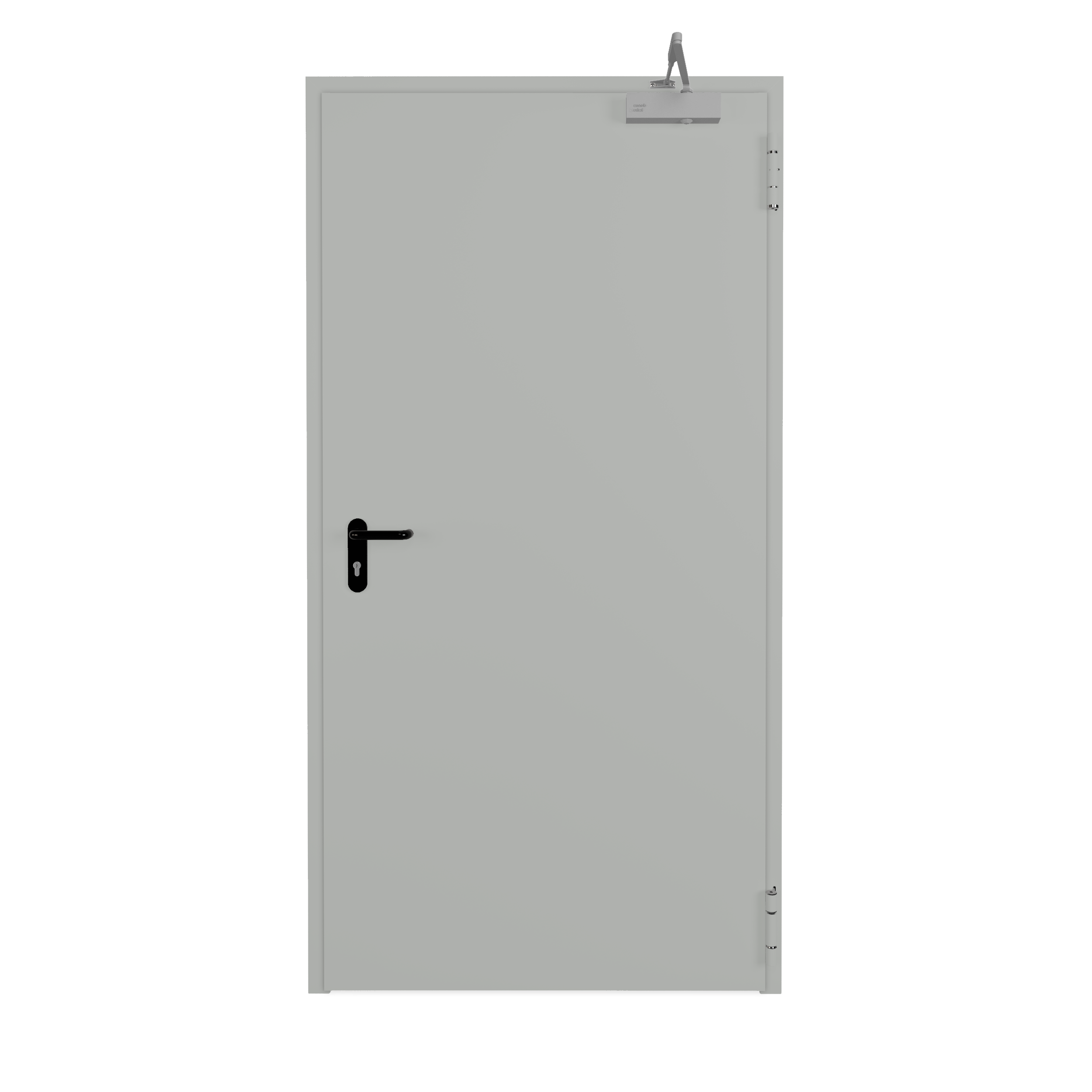 Drzwi przeciwpożarowe EI60 90 prawe otwierane na zewnątrz antracytowe ...