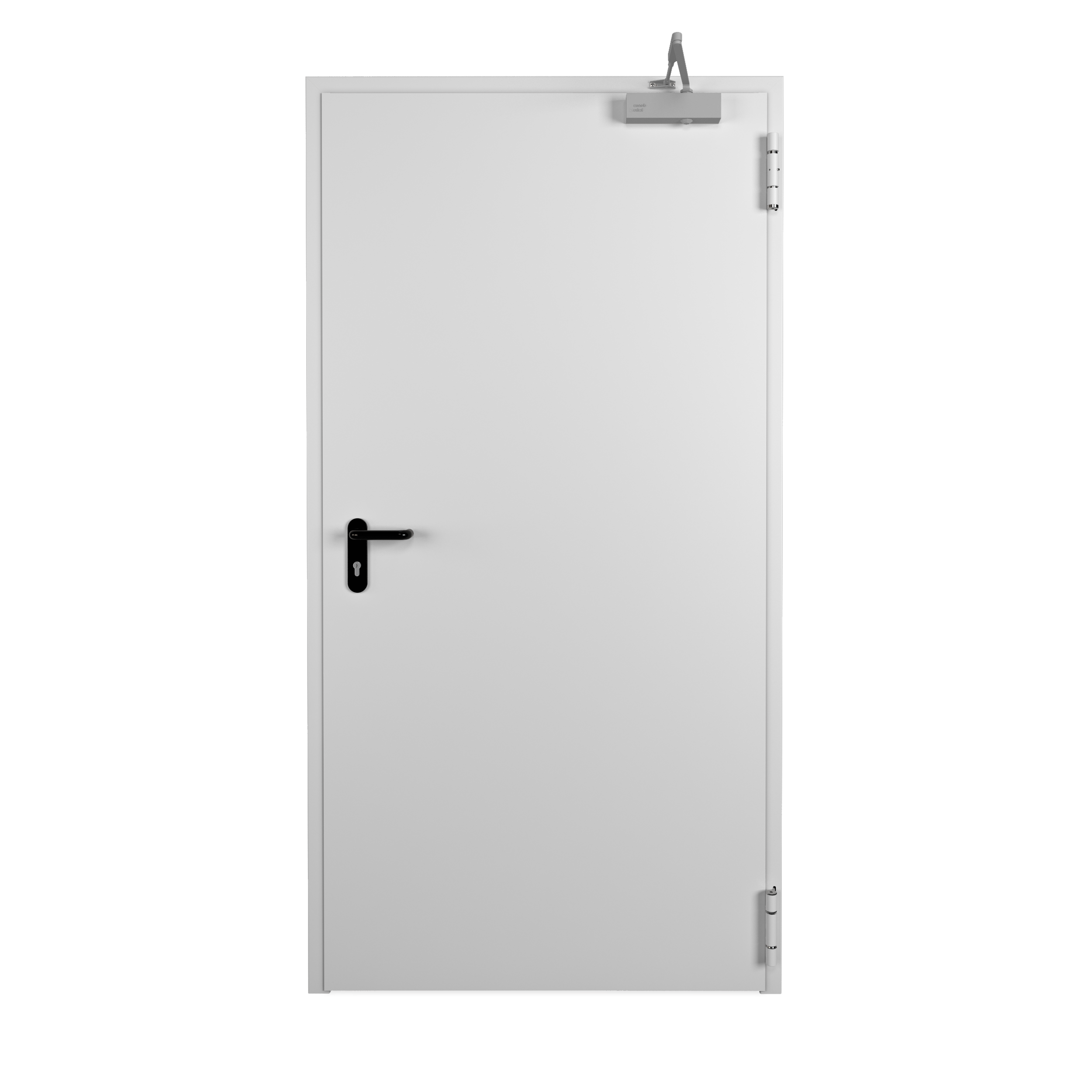 Drzwi przeciwpożarowe EI60 90 prawe otwierane na zewnątrz białe RAL ...