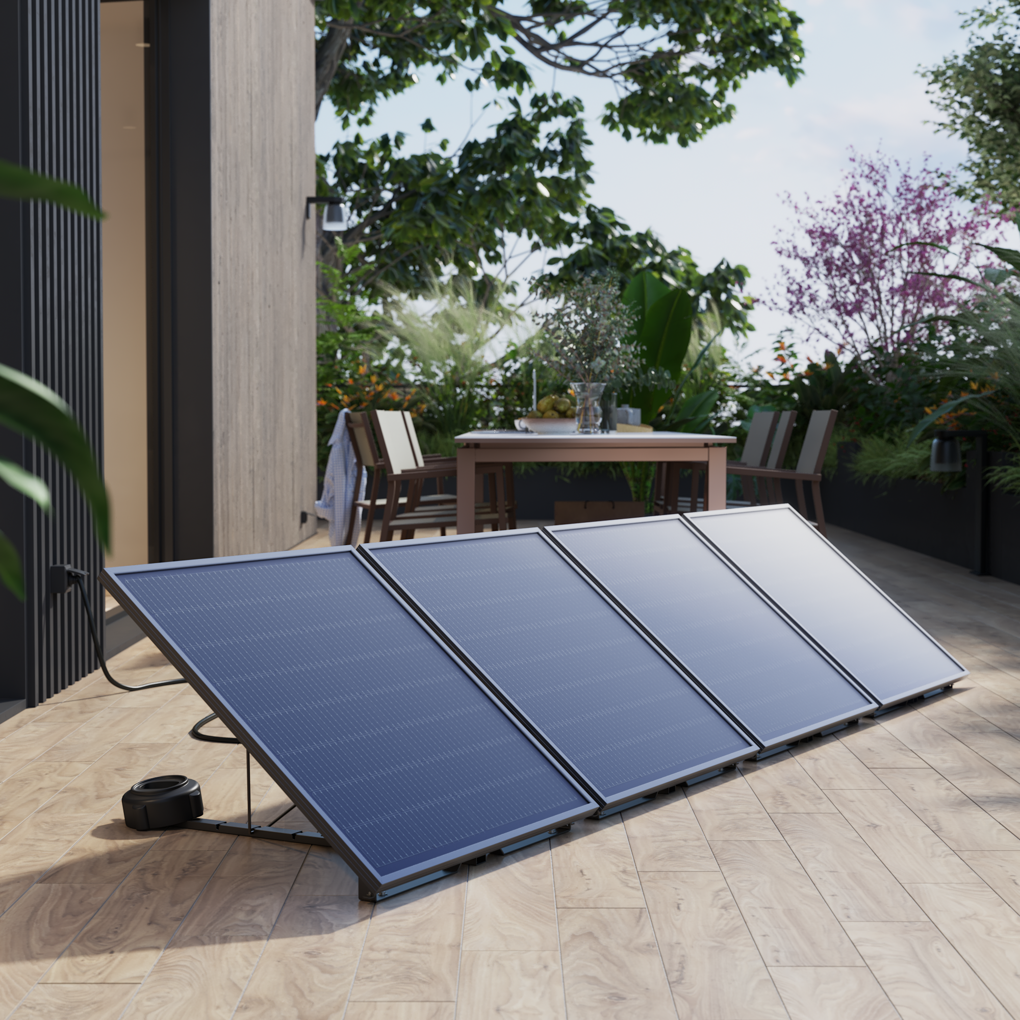 Kit Solar enchufable LEXMAN 4 paneles rígidos 440W para pared/suelo ...