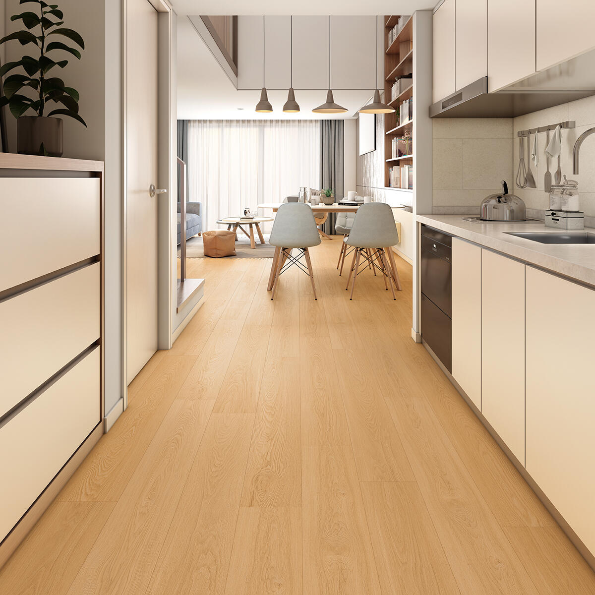 Pavimento laminato CLASSEN Uberwood rovere chiaro resistente all'acqua ...