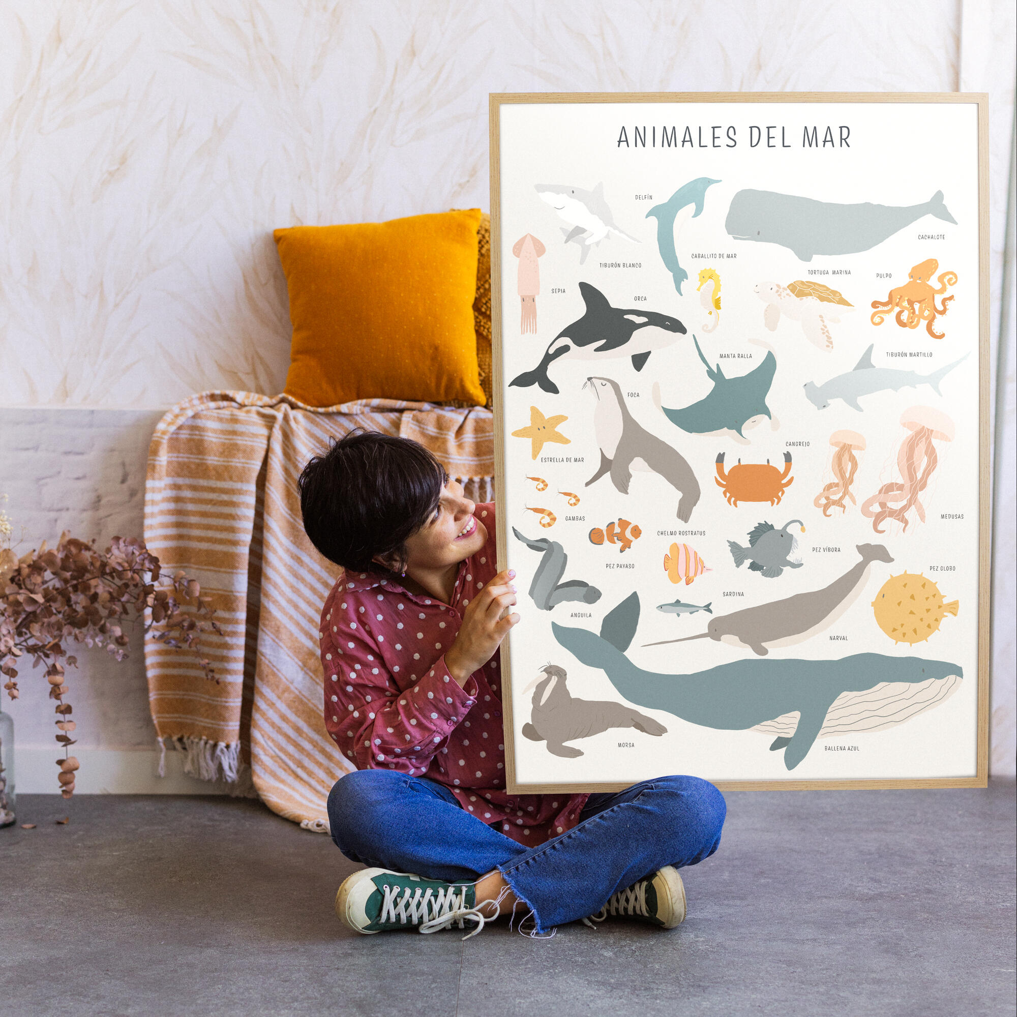Lámina infantil animales del mar 100 x 70 cm | Leroy Merlin