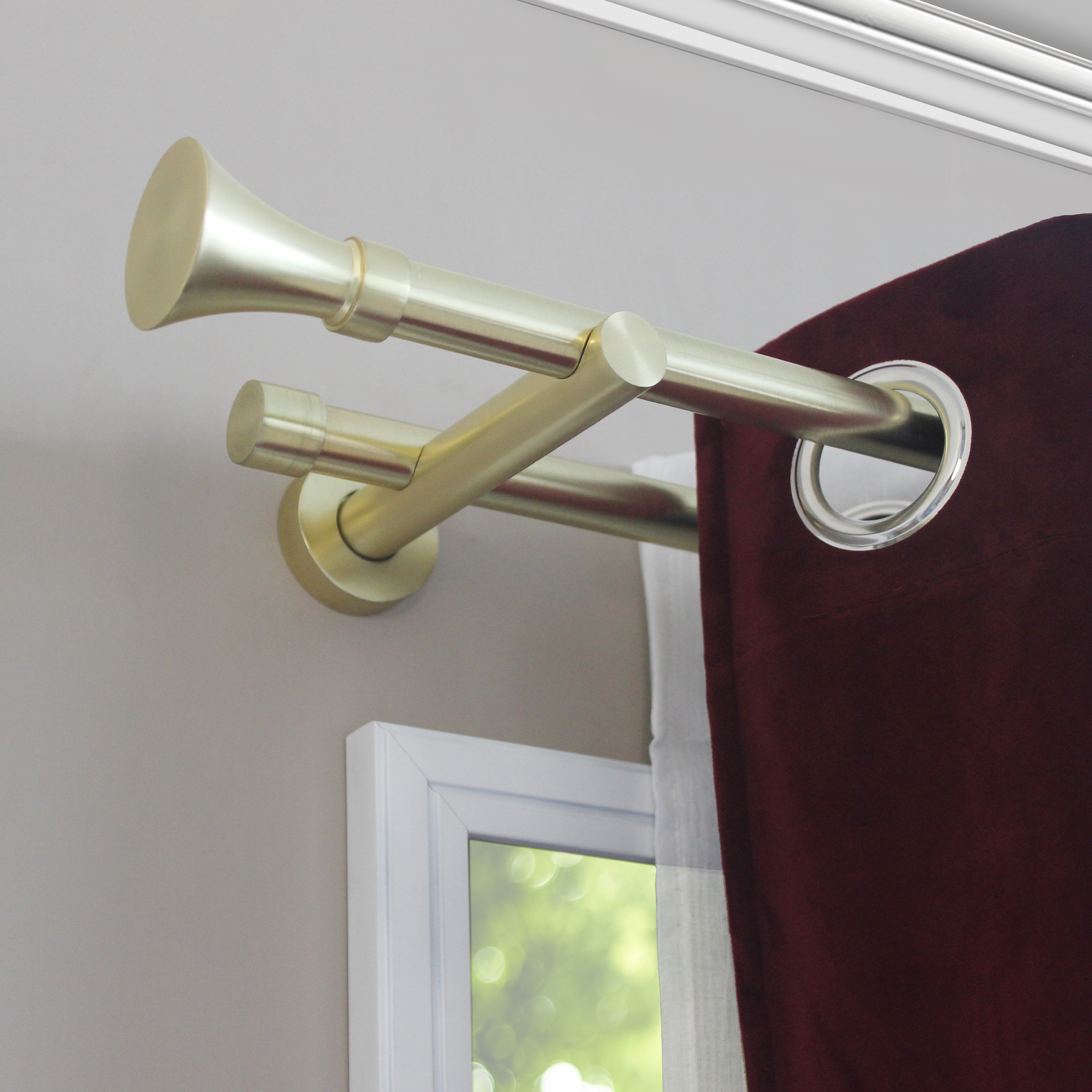 Support tringle à rideau Glamy, 20 mm doré brossé INSPIRE | Leroy Merlin