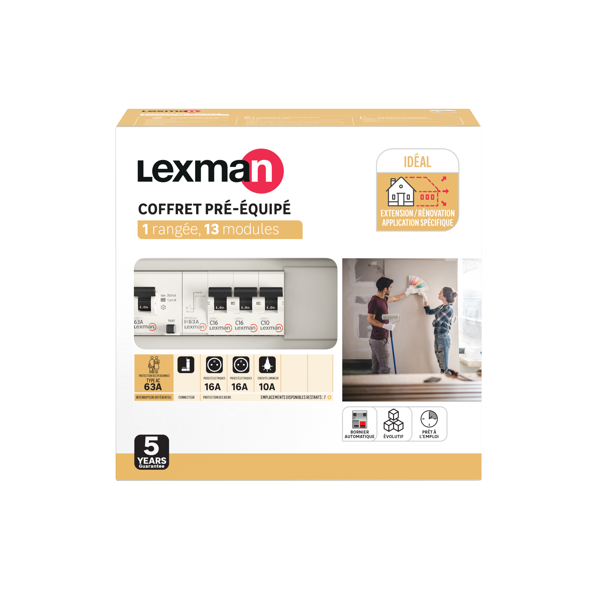 Tableau électrique pré-équipé et précâblé LEXMAN 1 rangée 13 modules ...