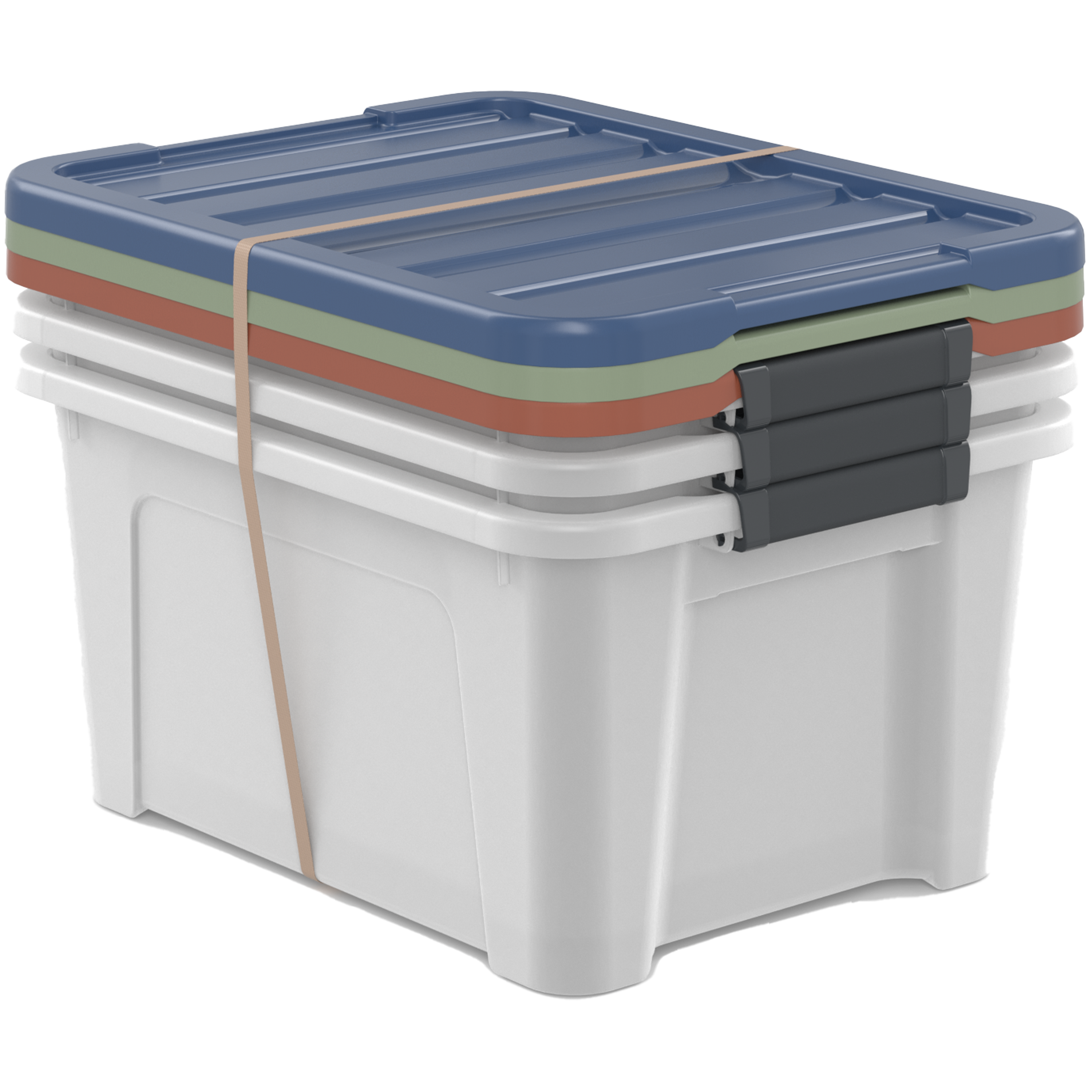 Lote de 3 cajas de plástico reciclado capacidad de 23L medidas 45x23x34 cm | Leroy Merlin