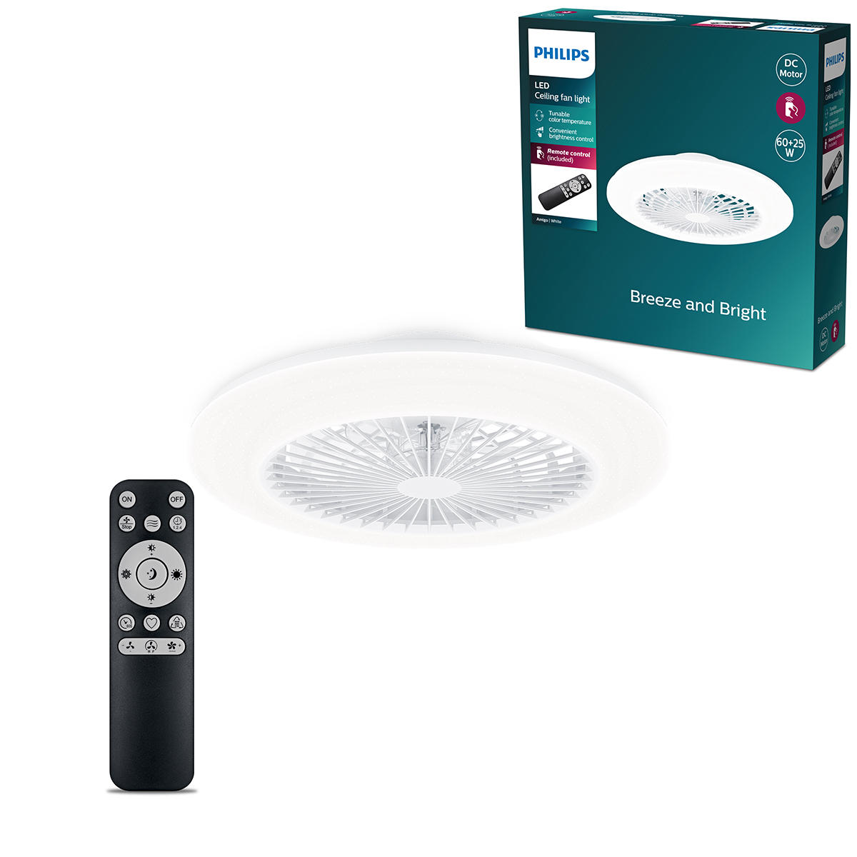 Ventilatore da soffitto Amigo Led Cielo stellato DC 6500LM bianco, Ø 57 ...