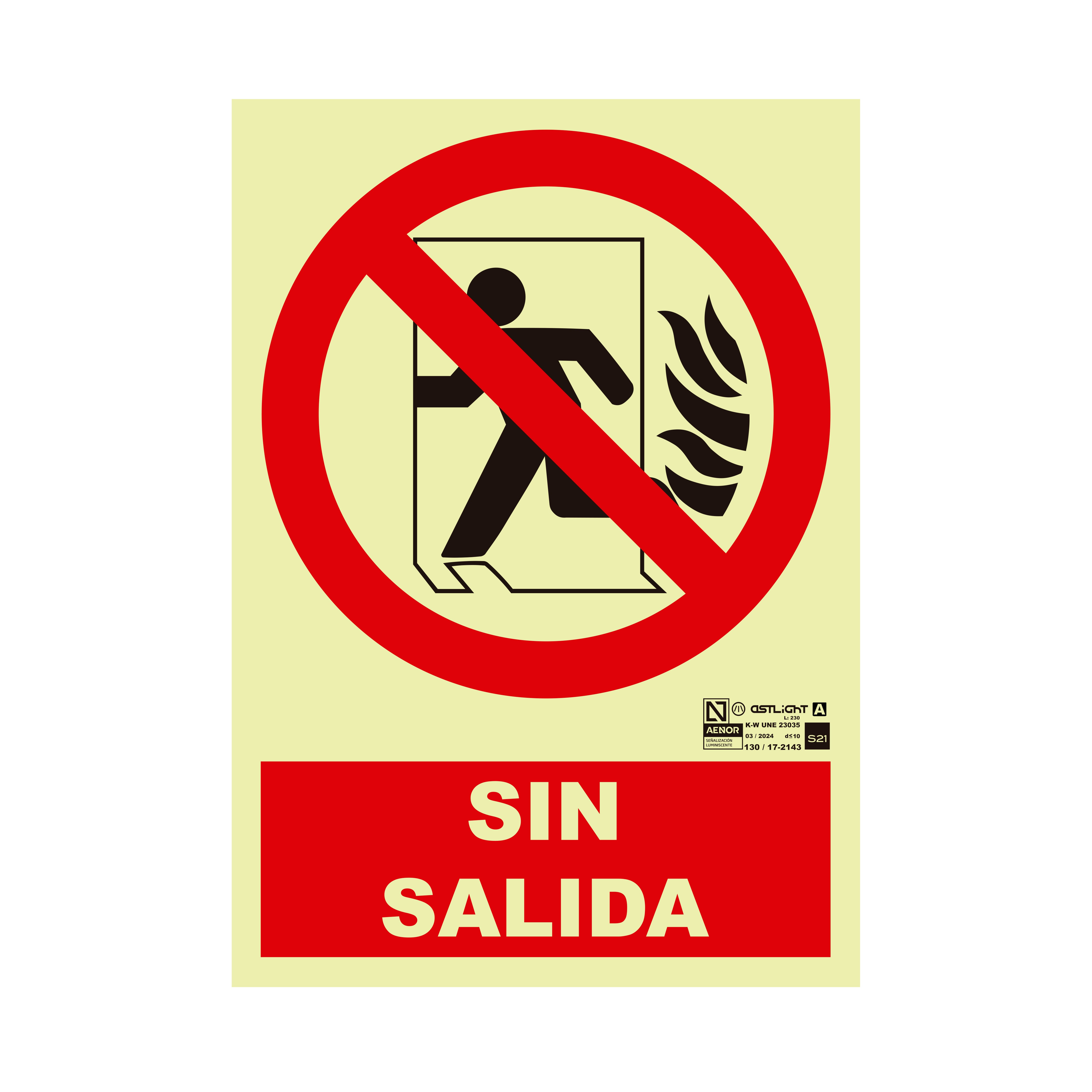 Señal PVC "Sin salida" 210x297 mm, astlight B | Leroy Merlin