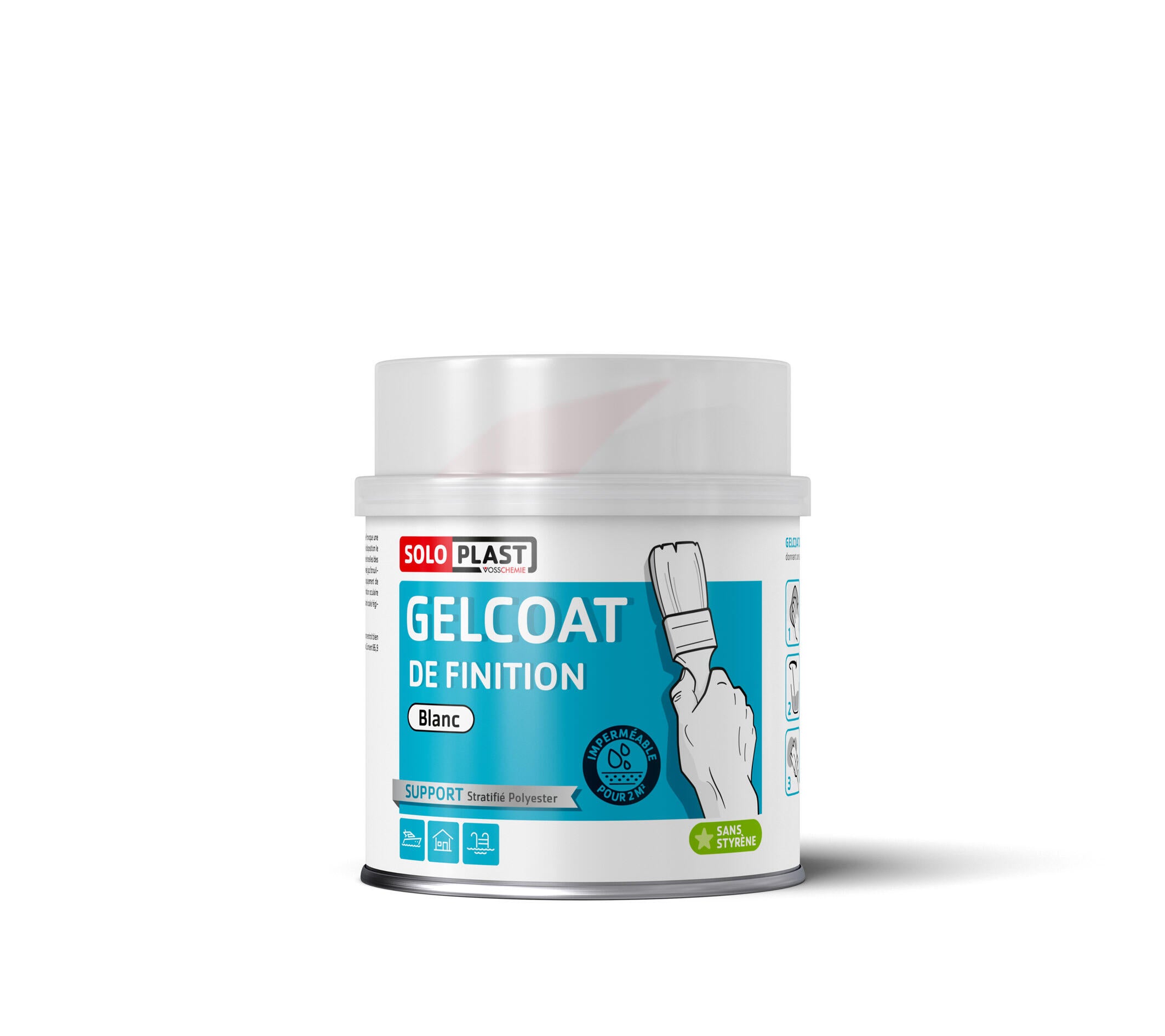 Résine gel coat SOLOPLAST, blanc brillant | Leroy Merlin