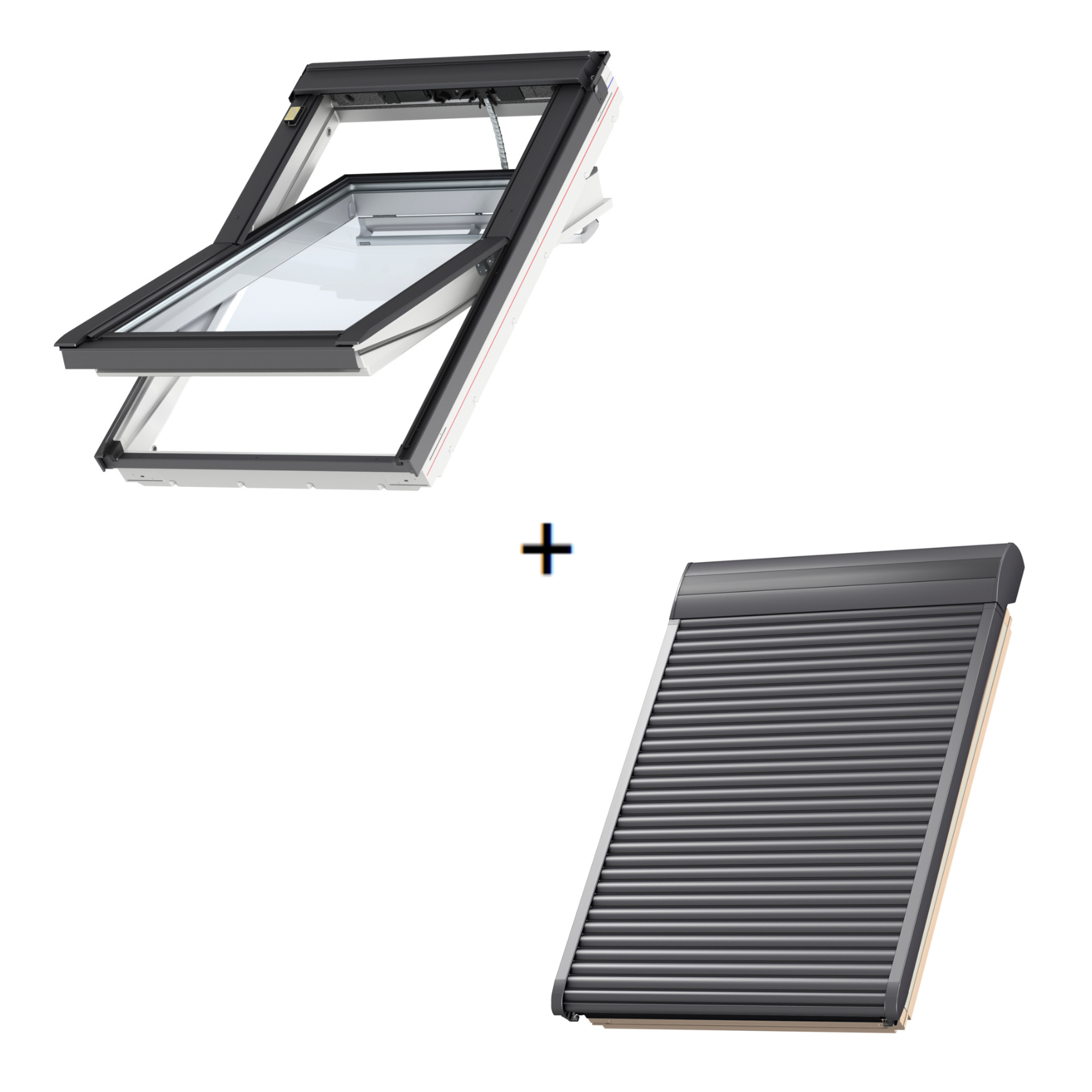 VELUX avec volet roulant électrique 78x98 standard Whitefinish à ...