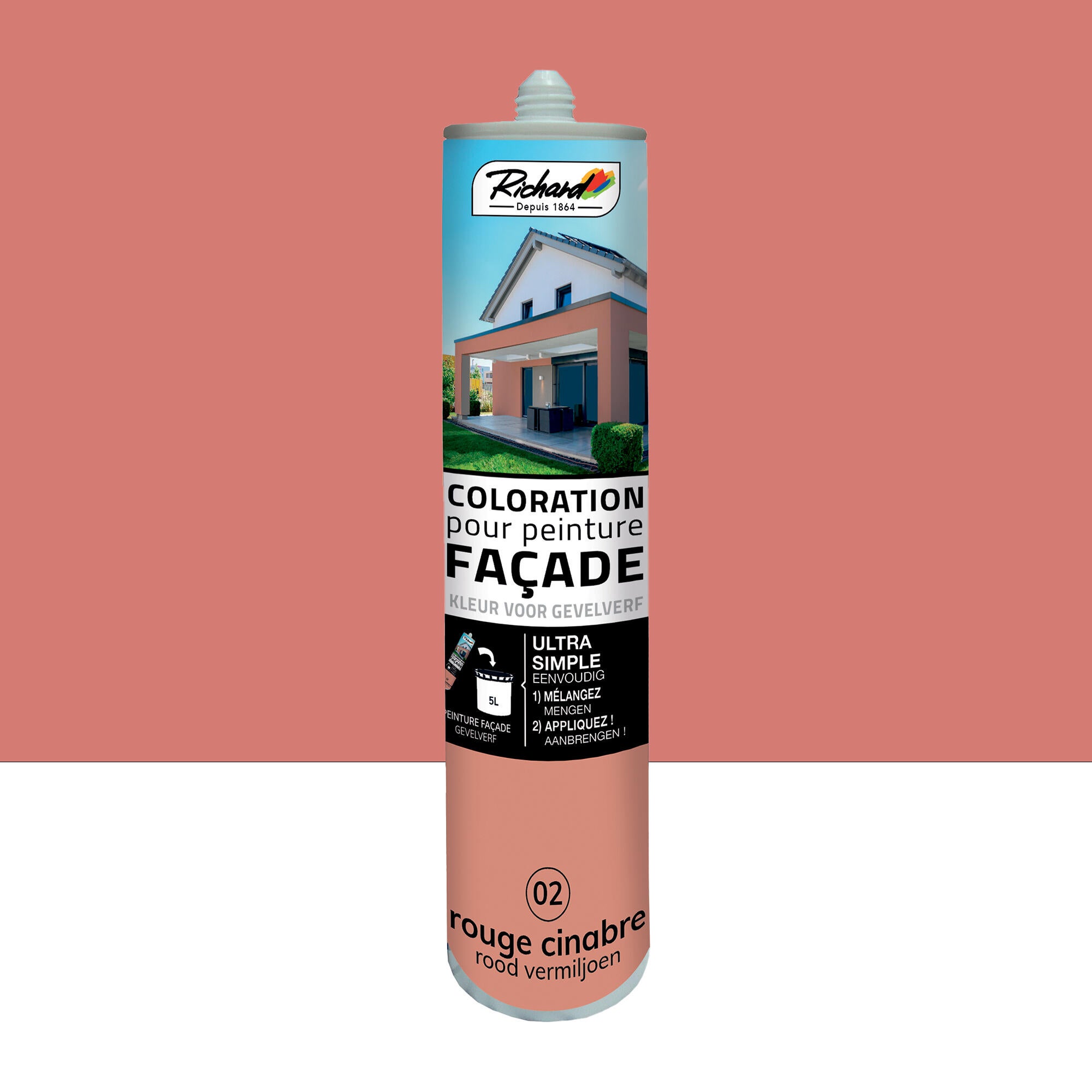 Colorant peinture façade RICHARD 300 ml rouge cinabre 21 | Leroy Merlin