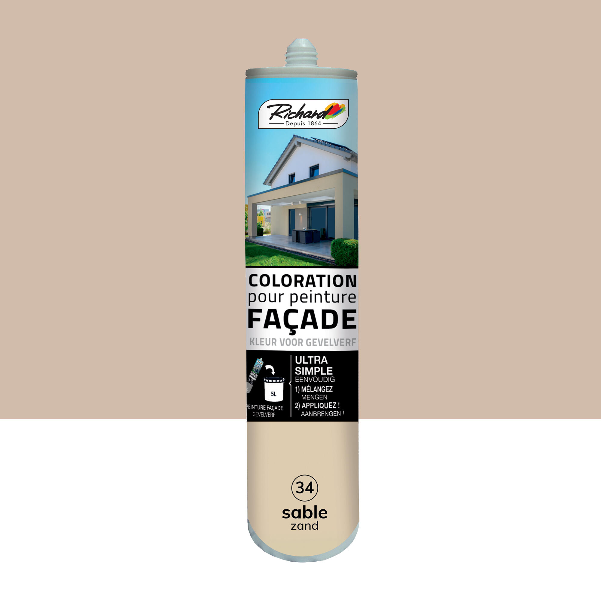 Colorant peinture façade RICHARD 300 ml sable 34 | Leroy Merlin