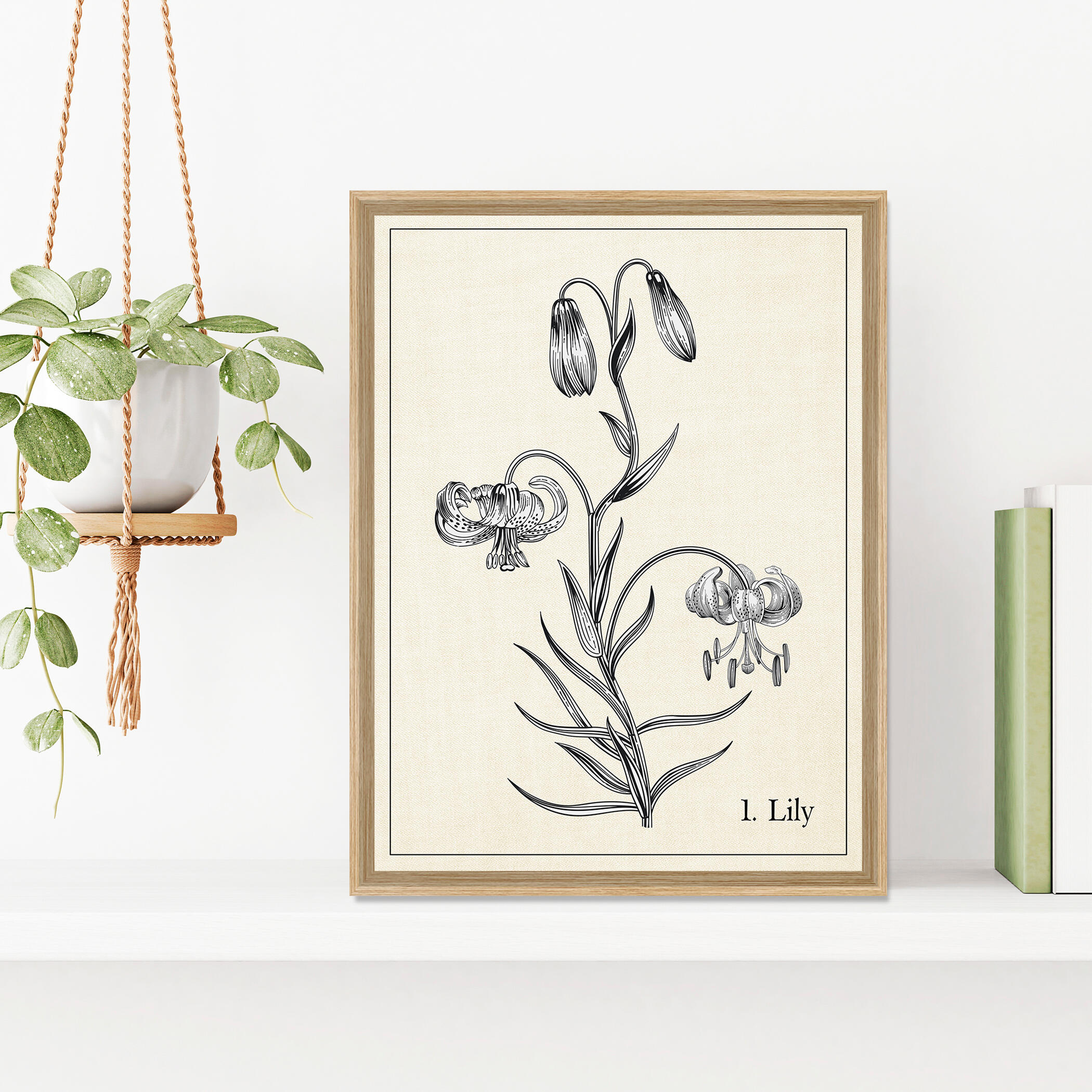 Cuadro pintado con marco Flores Azules Lily 32 cm x 42 cm | Leroy Merlin