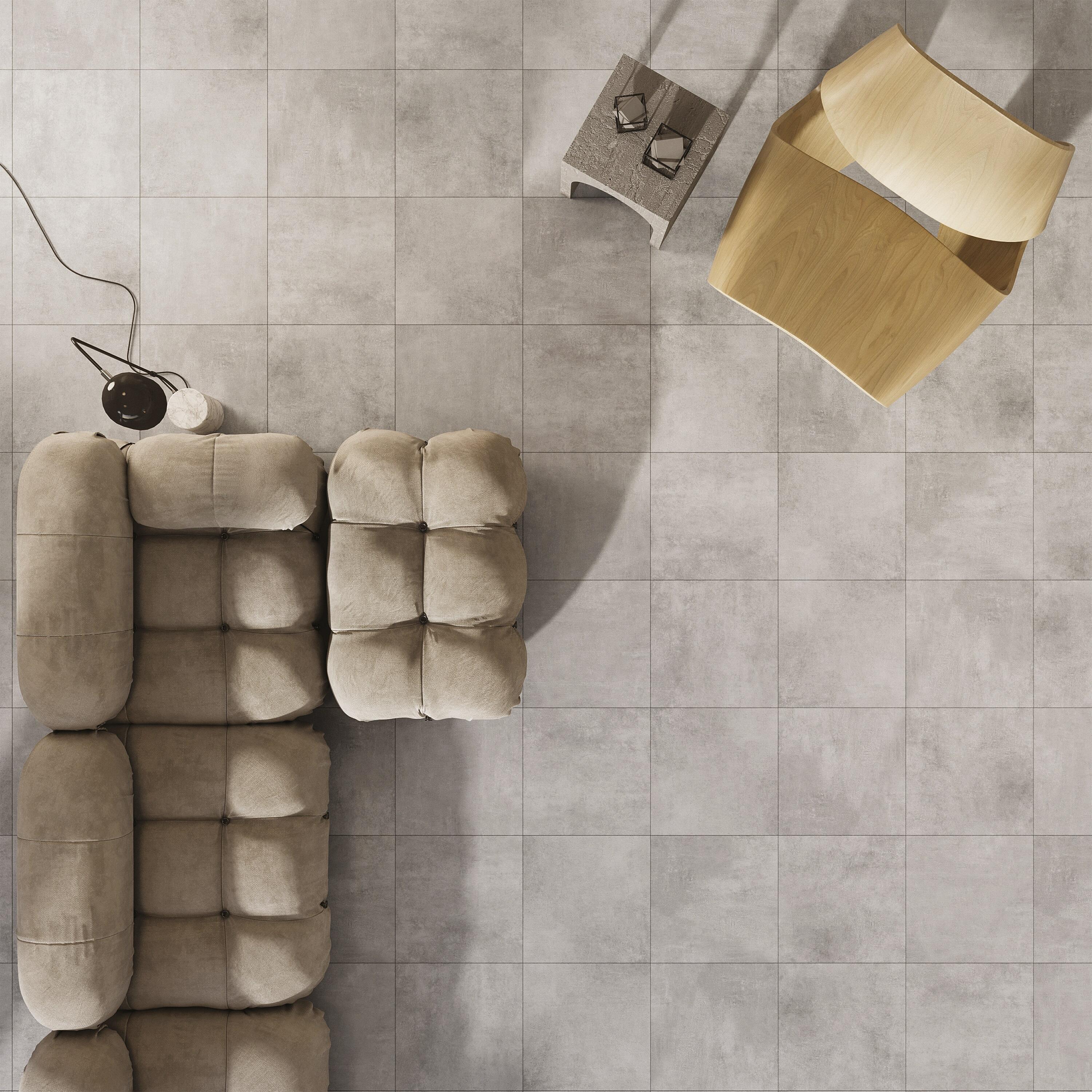 Carrelage sol effet béton gris clair Jumbo l.45 x L.45 cm | Leroy Merlin