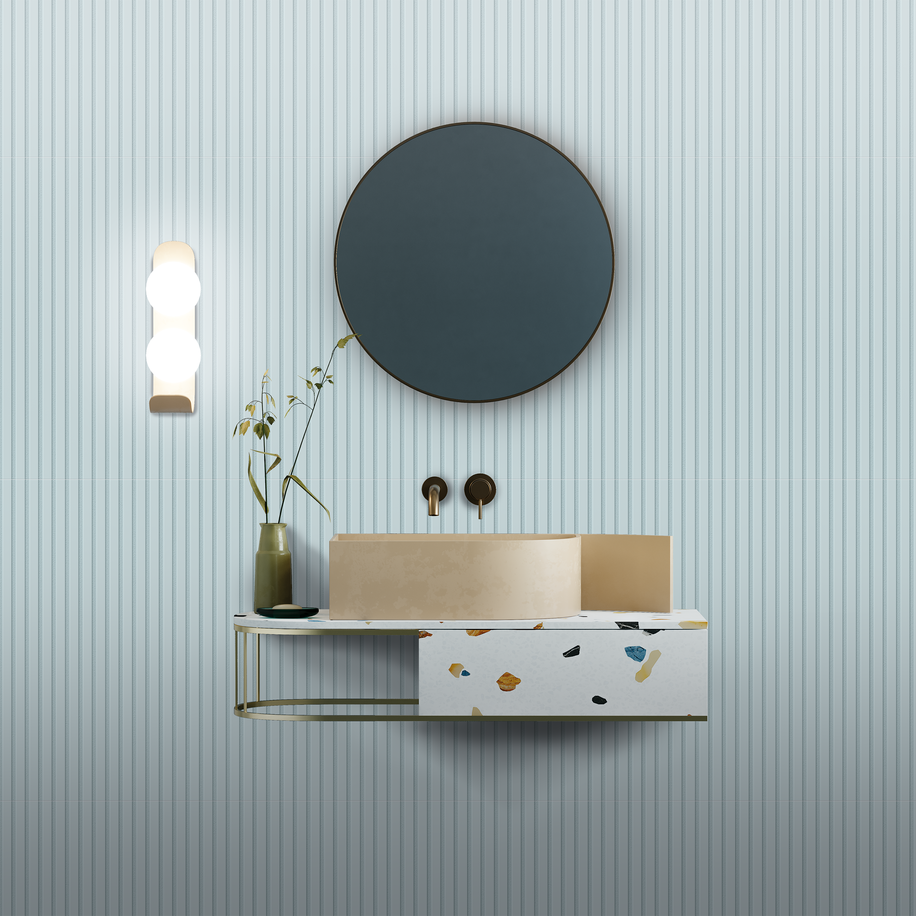 Carrelage mur intérieur effet strié bleu polaire Arctic l.30 x L.90 cm ...