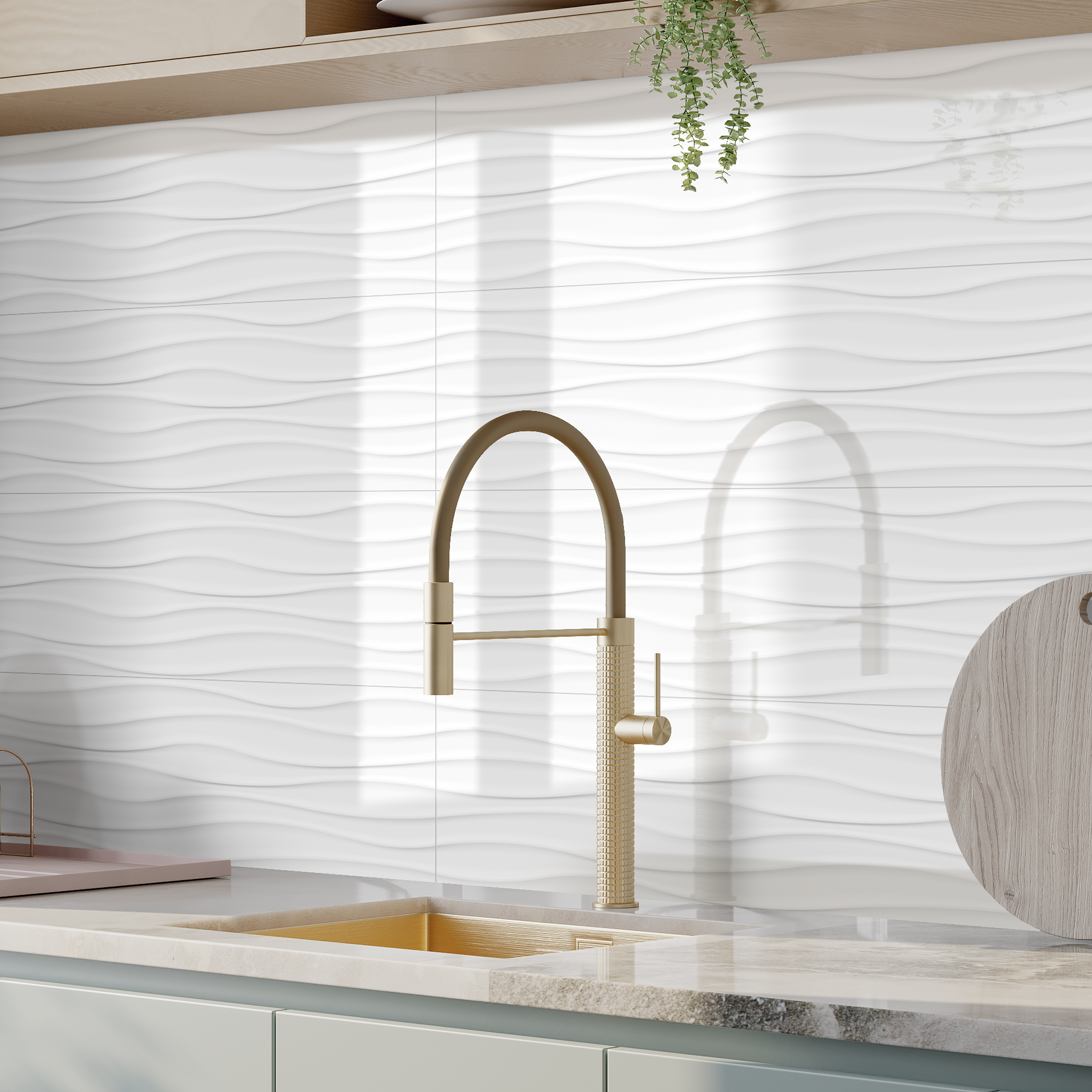 Azulejo Arctic efecto relieve blanco 30x90 cm ARTENS | Leroy Merlin