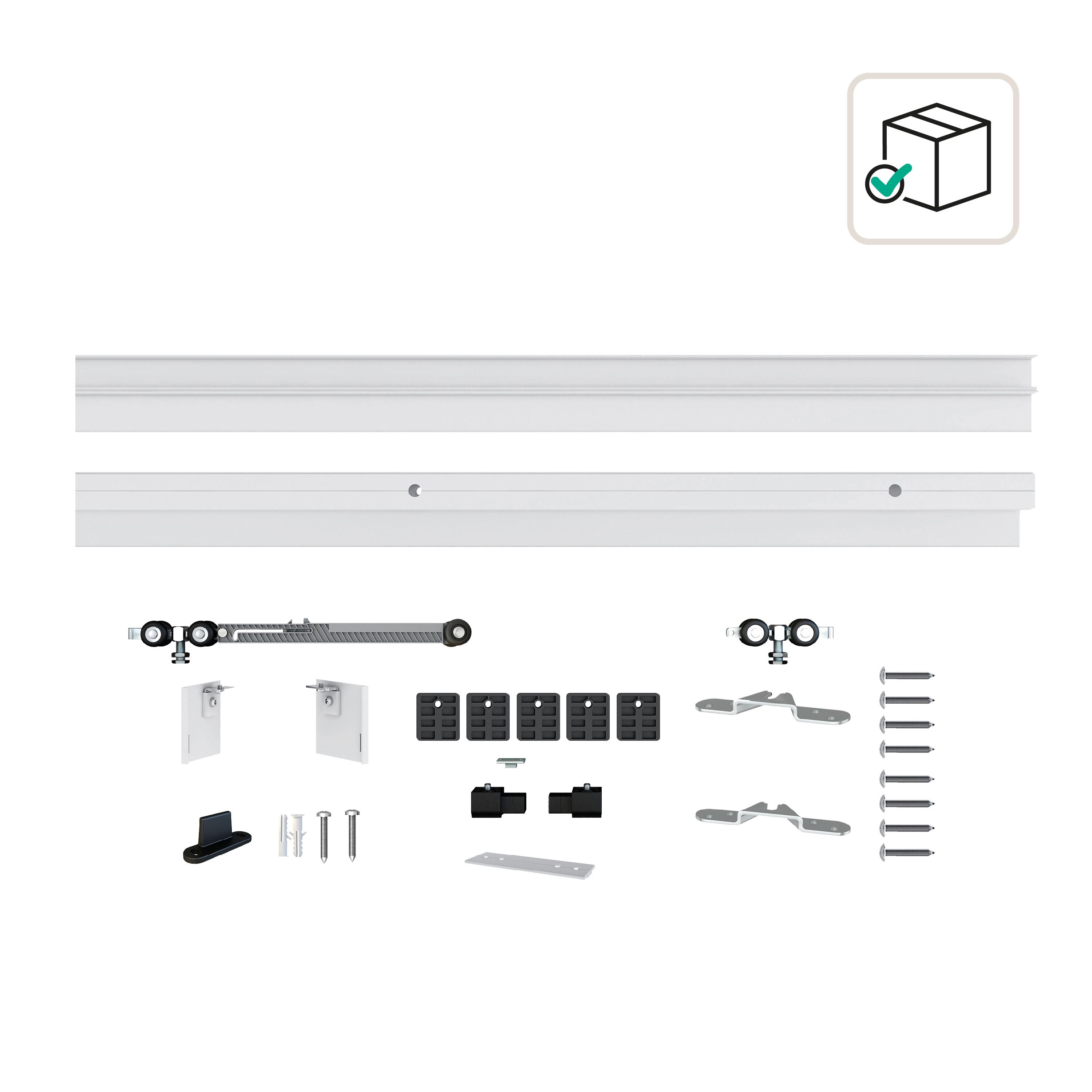 Guía puerta interior corredera acero blanco Meli White puerta hasta ...