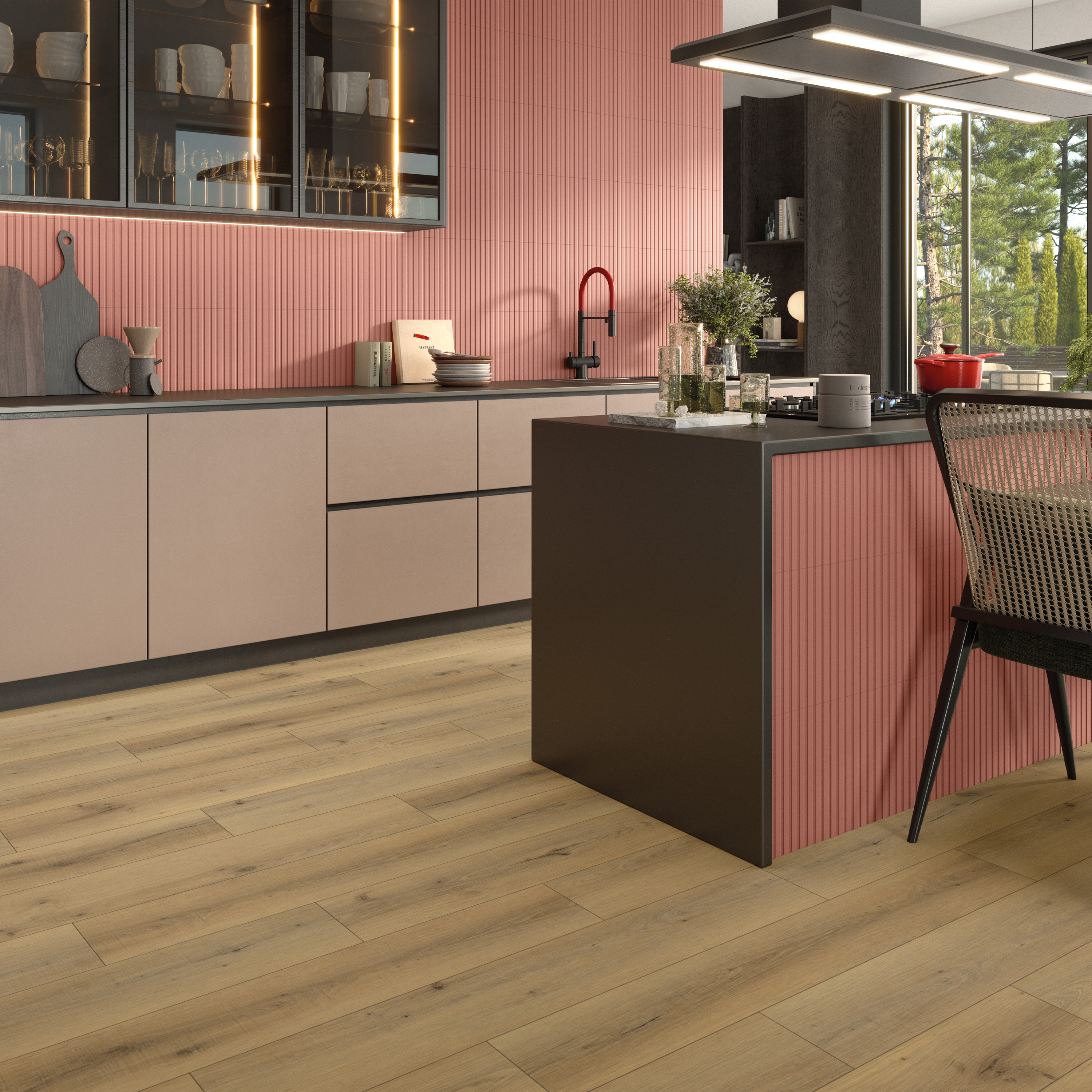 Carrelage mur int effet relief strié terracota Arctic l.30 x L.90 cm ...