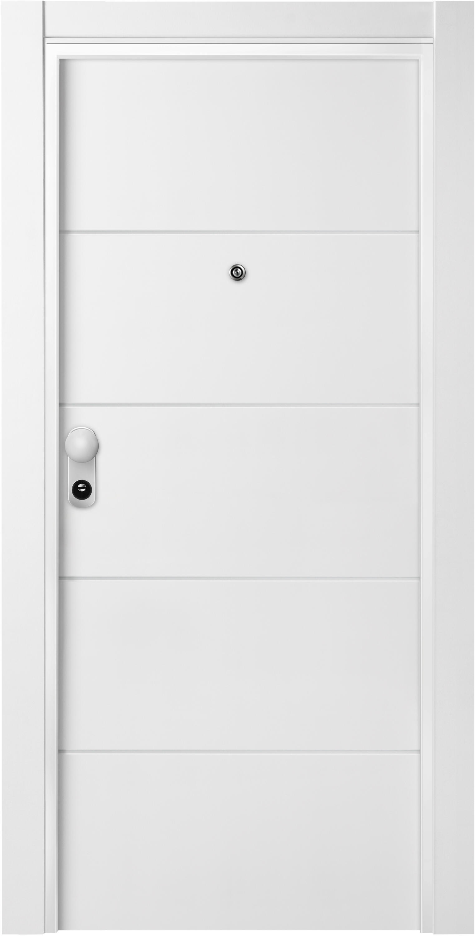 Puerta acorazada Lucerna exterior/Liso interior derecha blanco/blanco ...