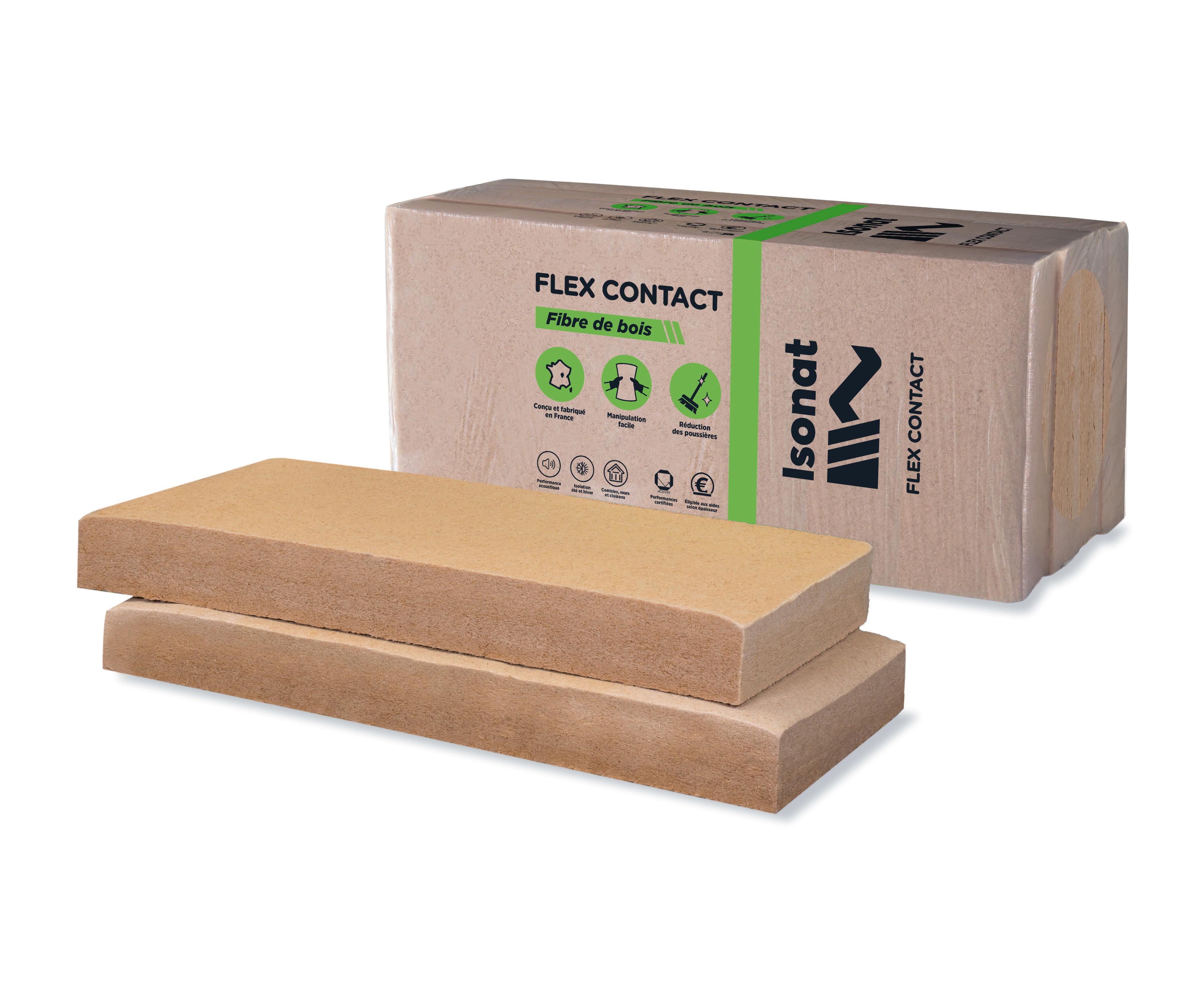 4 panneaux isolants en fibre de bois ISOVER Flex 40, Ep.160mm, 1.22x0 ...