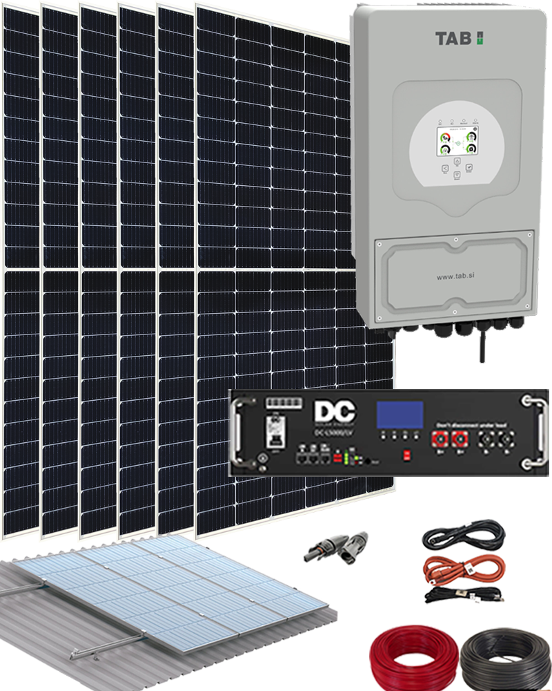 Kit solar híbrido inversor TAB 3.6 kW M/F con batería litio de 5 kWh ...