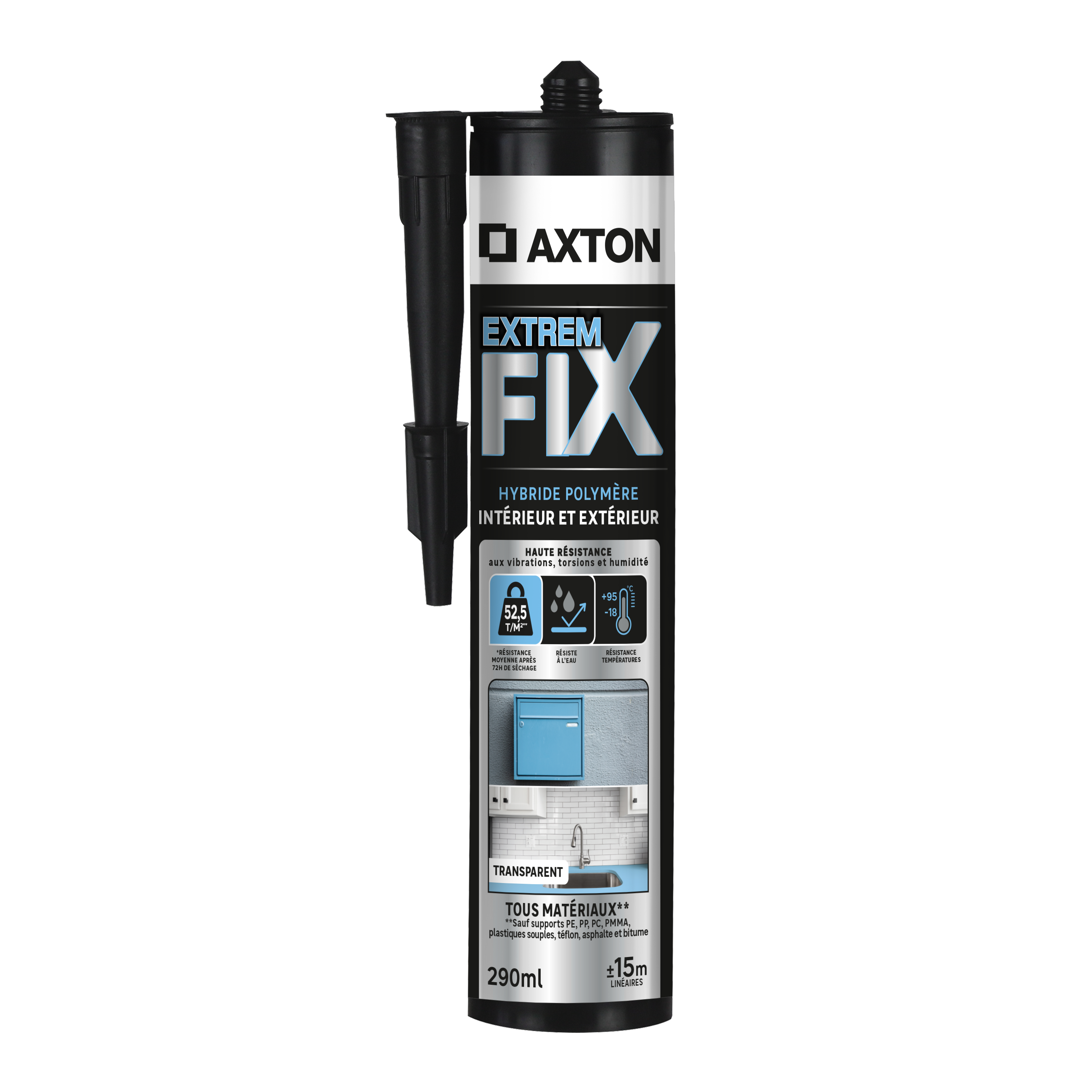 Colle de fixation pâte MS polymère Extremfix AXTON, 290ml transparent ...