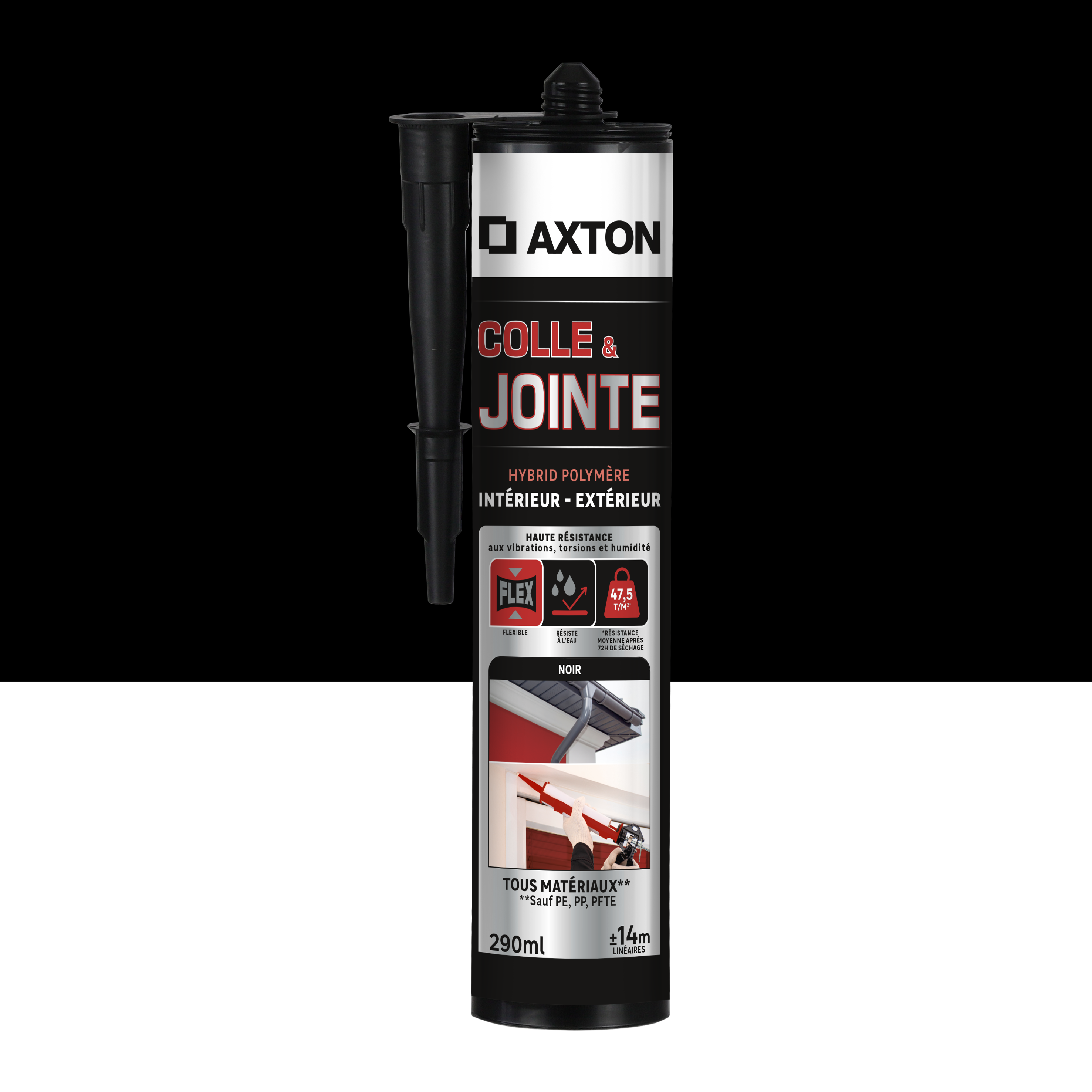 Colle de fixation MS polymère Colle & jointe AXTON, 290ml noir | Leroy ...