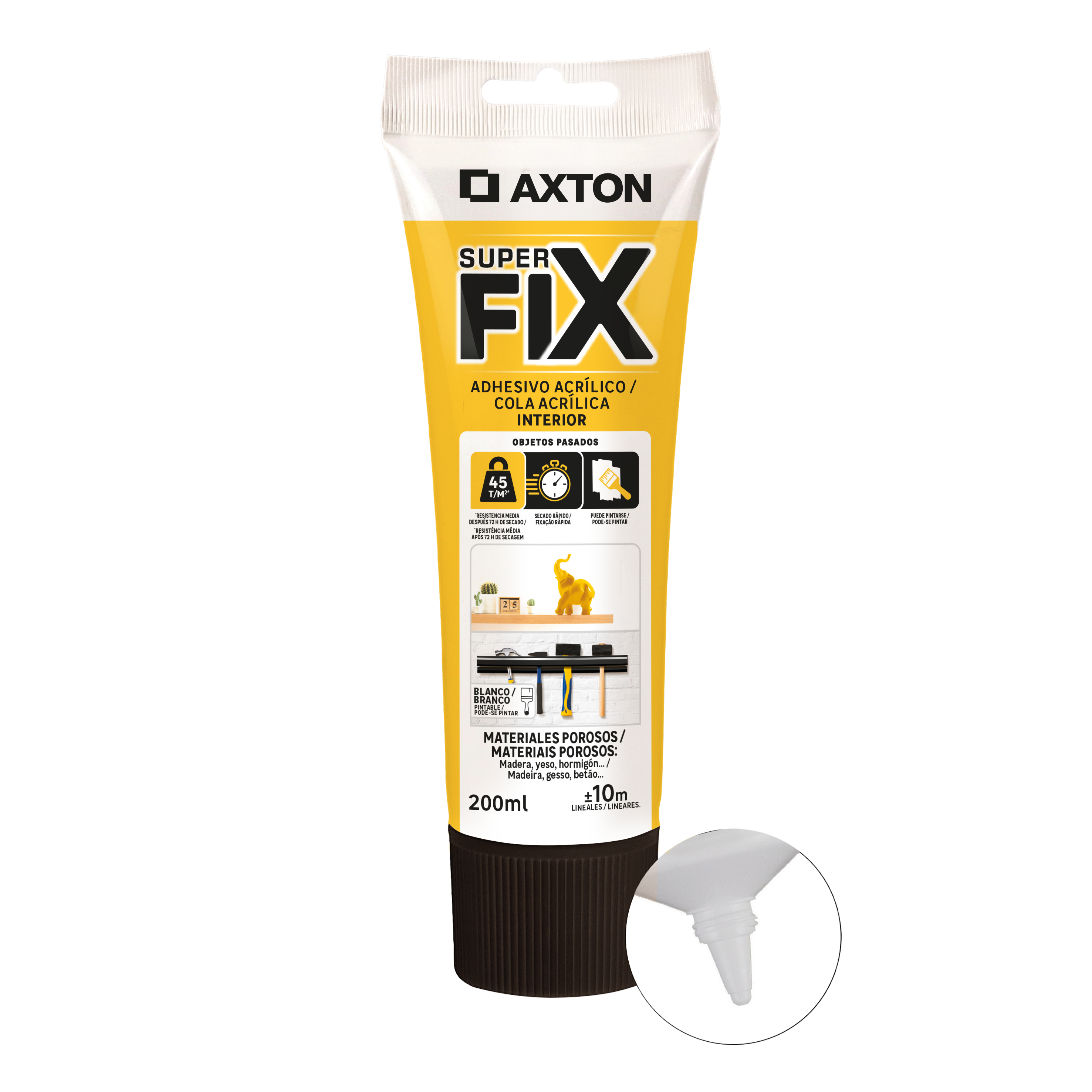 Adhesivo de montaje acrilico Super Fix AXTON 200 ml blanco | Leroy Merlin