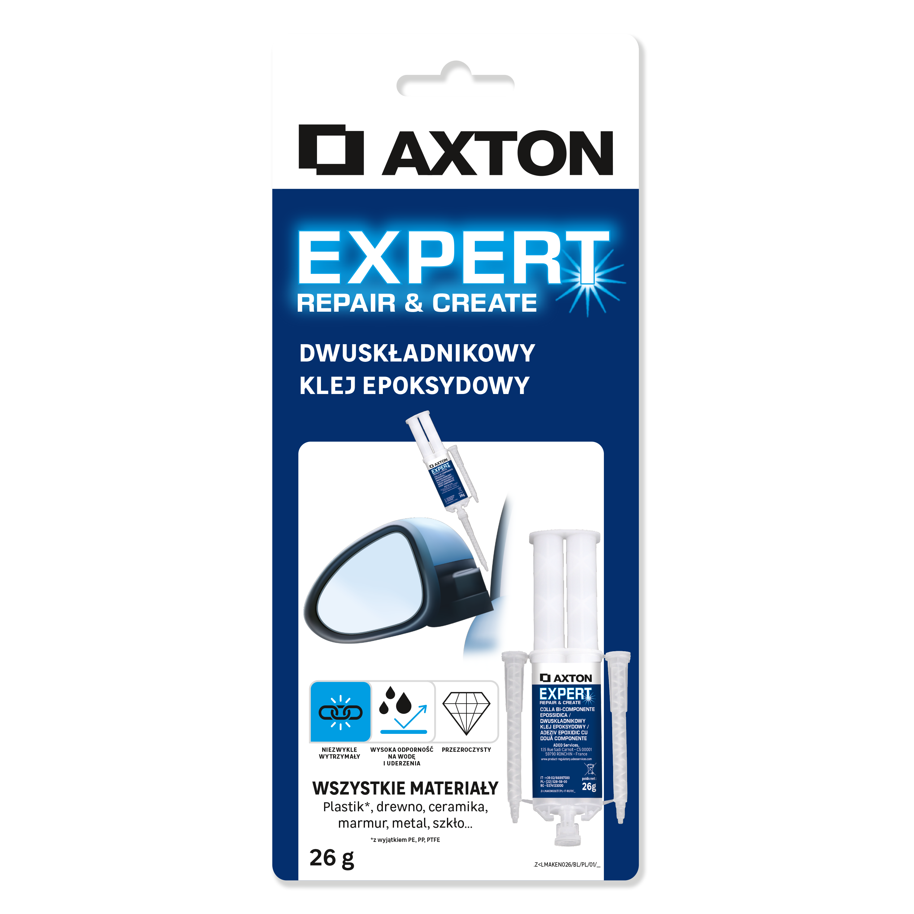 Klej naprawczy epoksydowy 2-kompaktowy Axton - Leroy Merlin