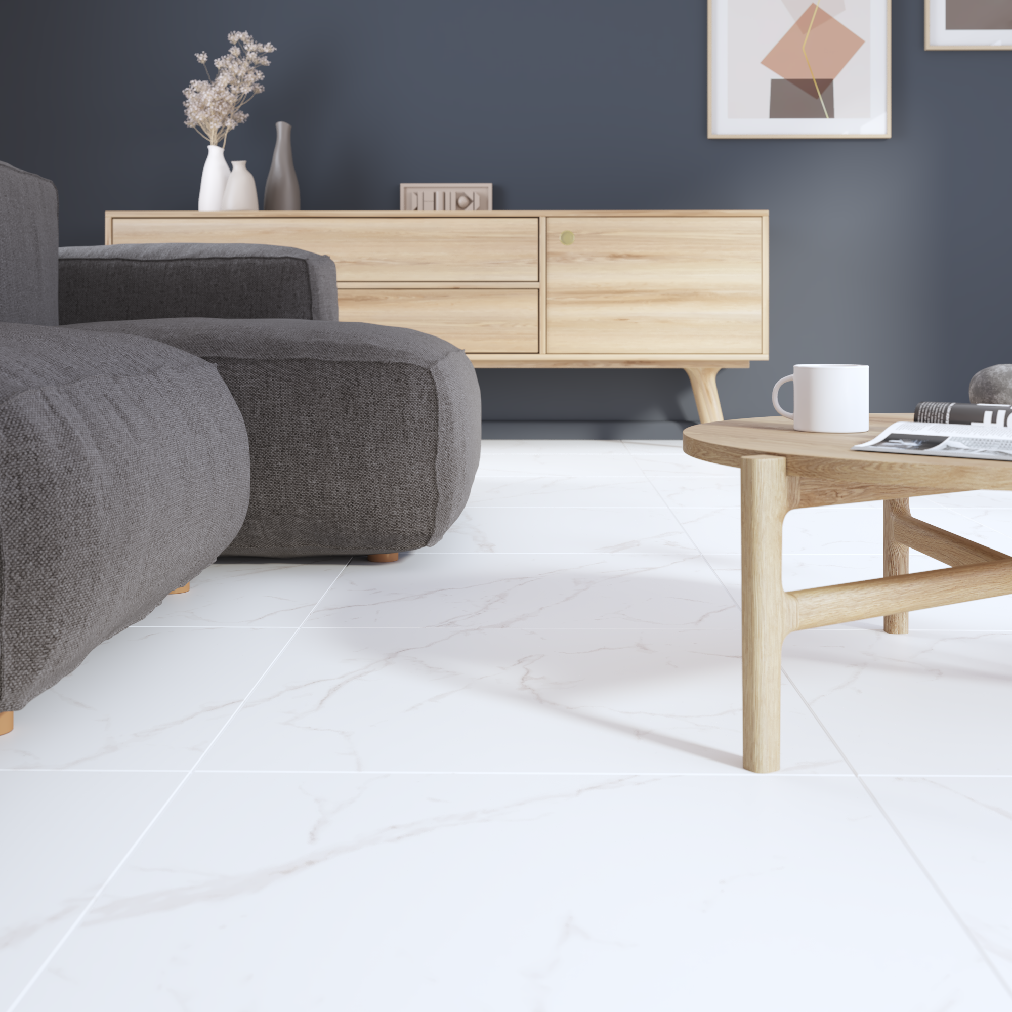 Gres szkliwiony Calacatta Silver Lappato 60x60 Artens - Leroy Merlin