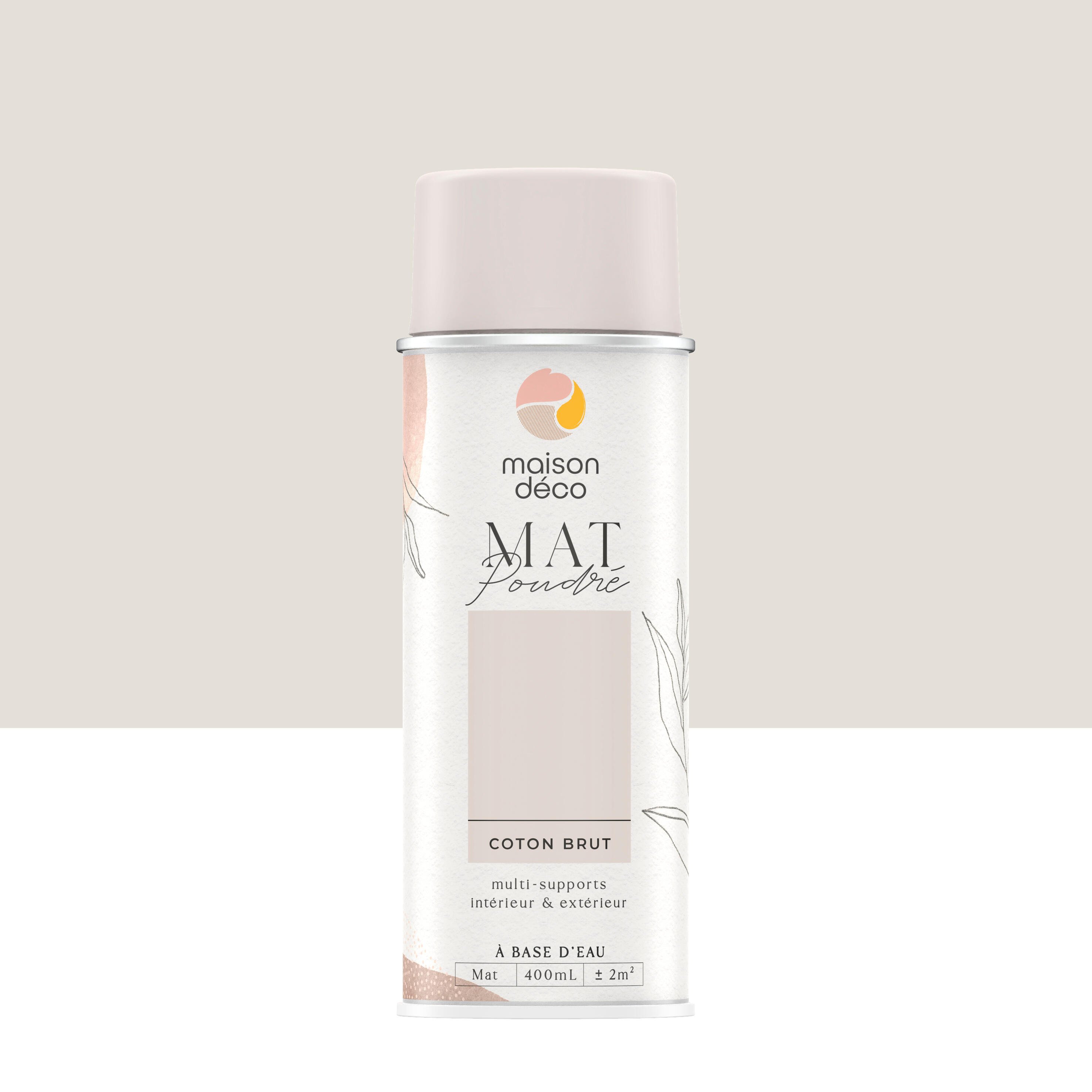 Bombe de peinture Mat poudré MAISON DECO coton brut mat 400 ml | Leroy ...