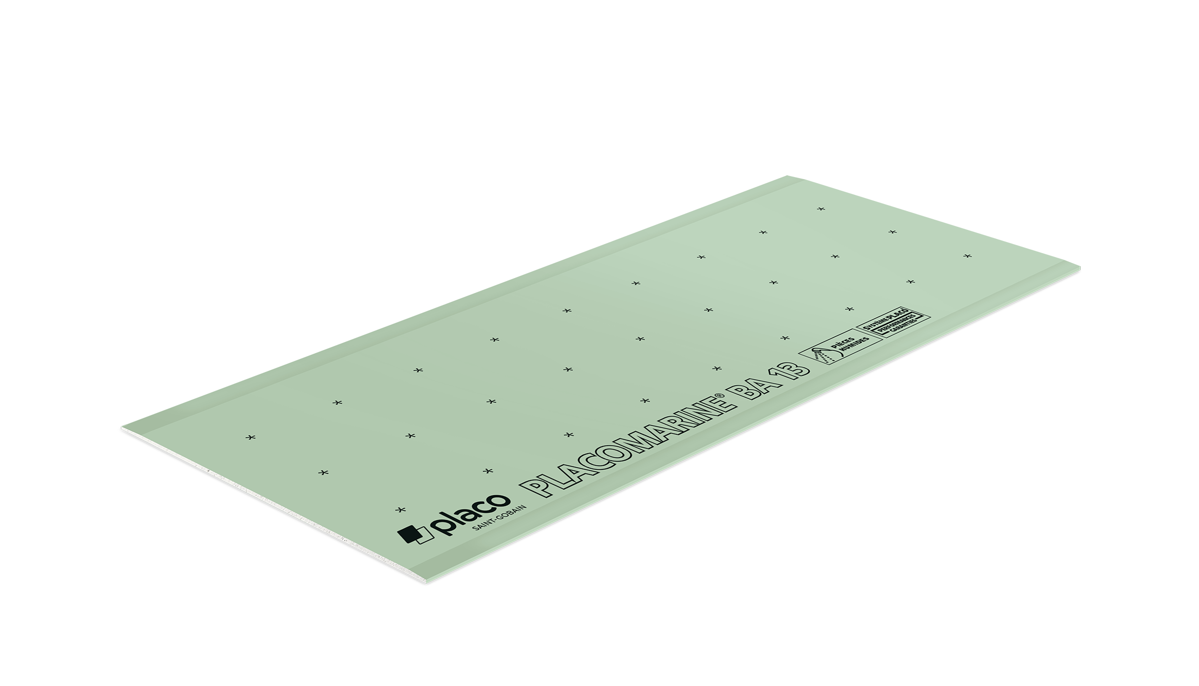 Plaque de plâtre PLACO BA13 hydrofuge Placomarine NF 280 x 120 cm ...
