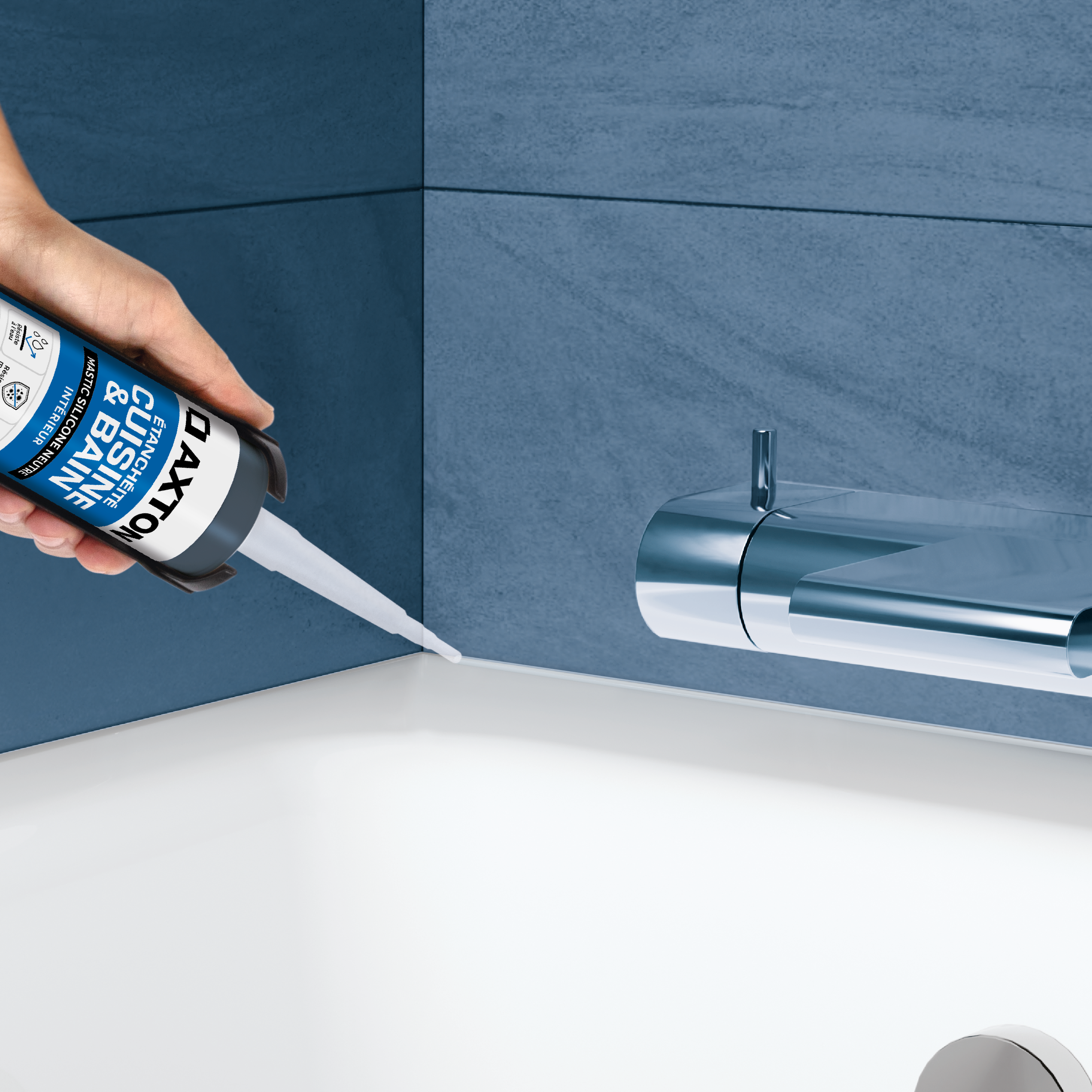 Mastic de silicone neutre AXTON, transparent, 280 ml | Leroy Merlin